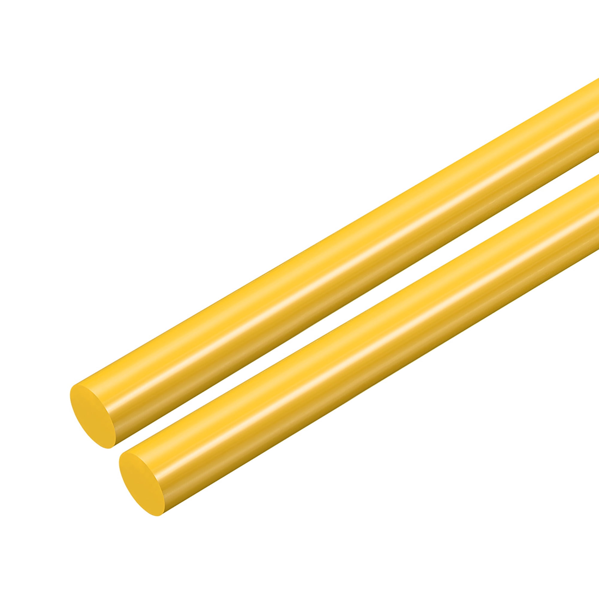 Unique Bargains Round Rod 5/16" Dia 20" Length Yellow (POM ...