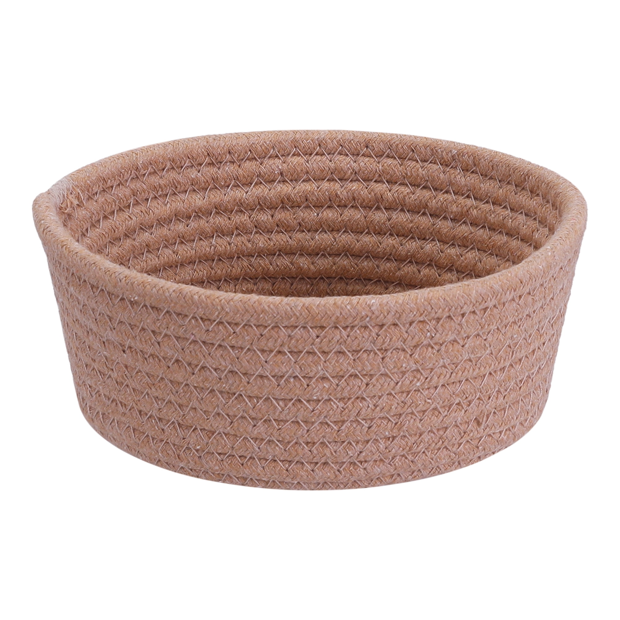 Unique Bargains Round Woven Storage Basket Small Storage Bin for Home ...