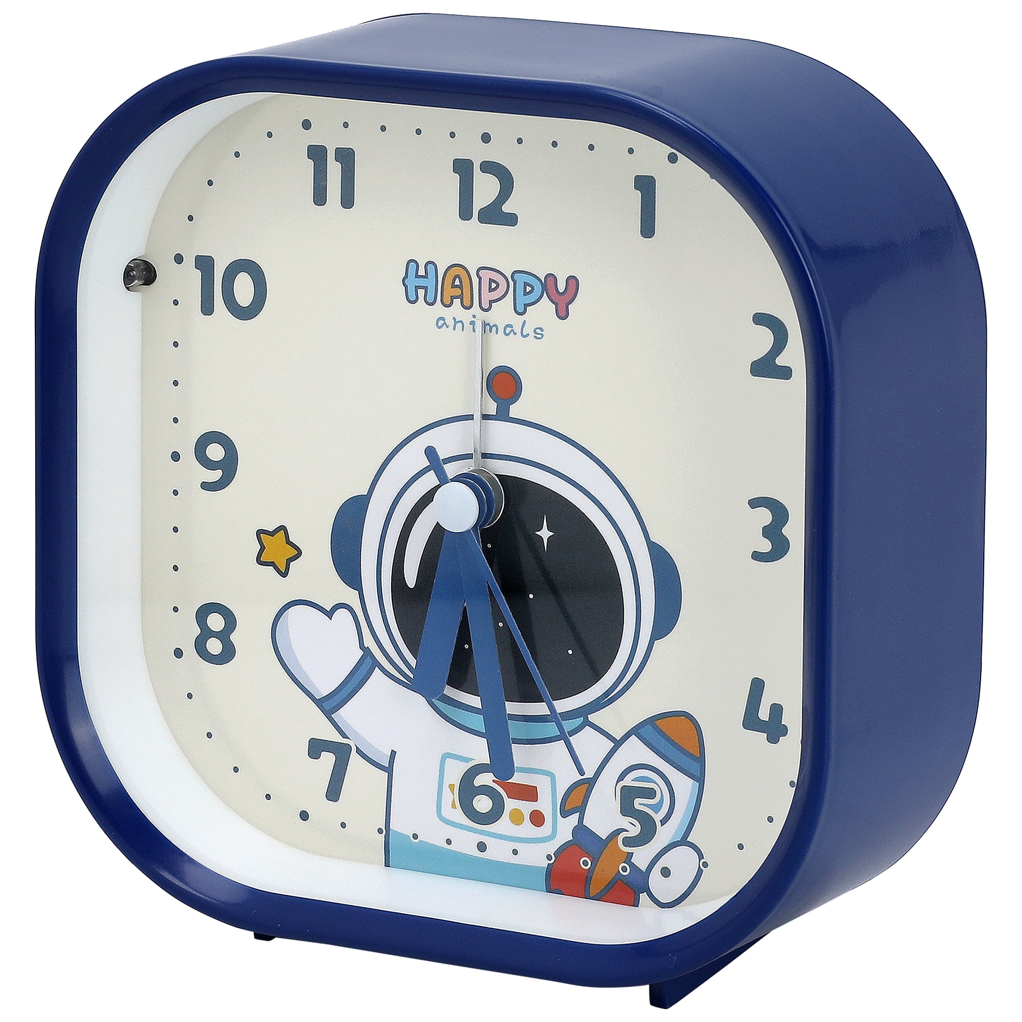 Unique Bargains Rounded Square Alarm Clock Blue 4.1