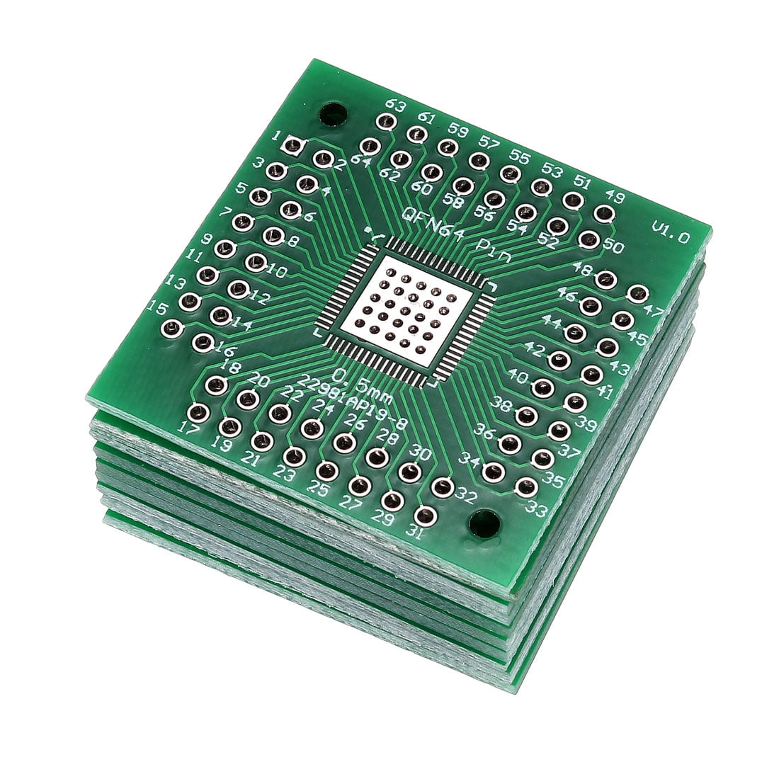 Unique Bargains SMD QFN64 QFN56 to DIP56 DIP64 Double Sides Adapter PCB Converter Plate 10Pcs ...