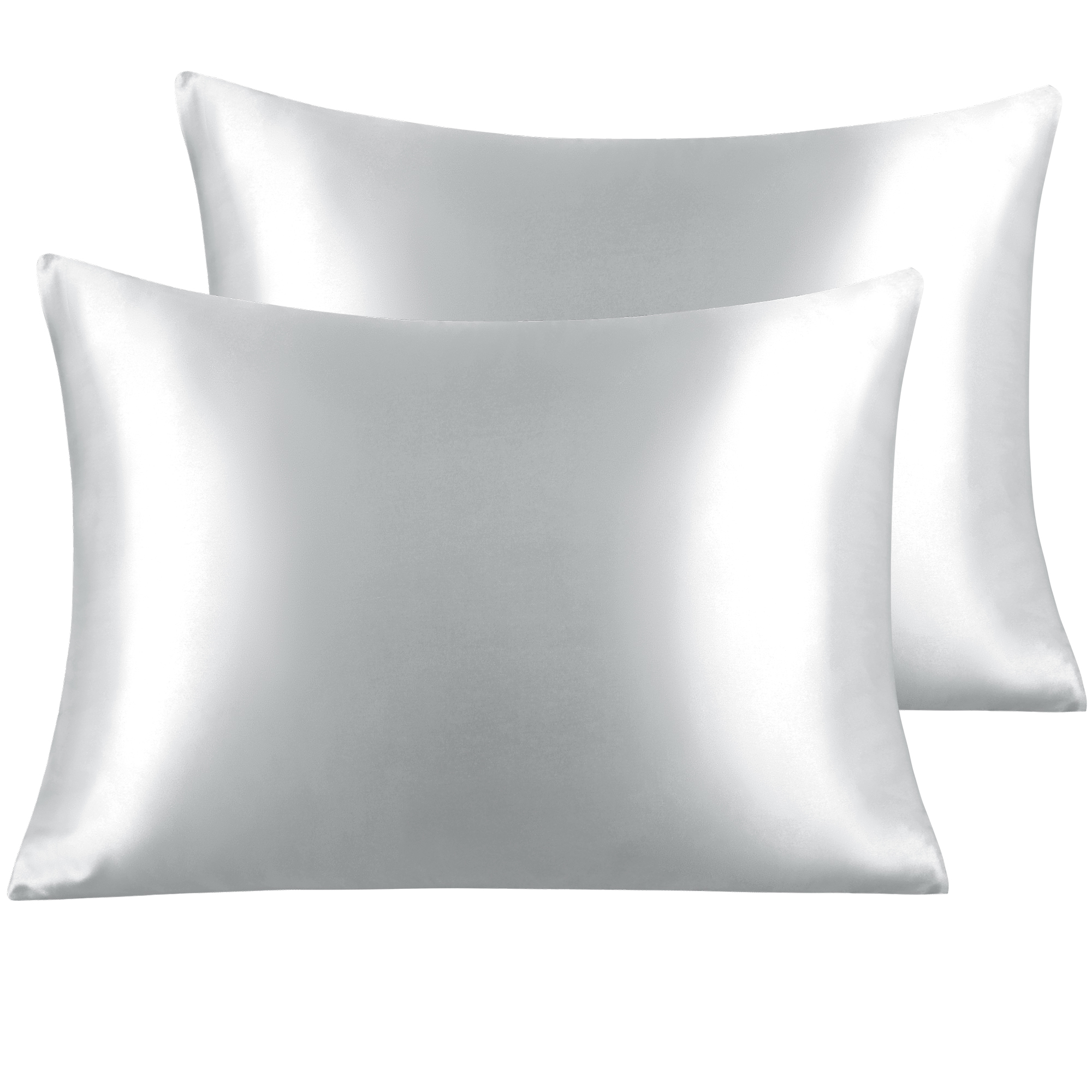 Unique Bargains Satin Envelope Closure Pillowcases Set of 2 Silver 17 ...