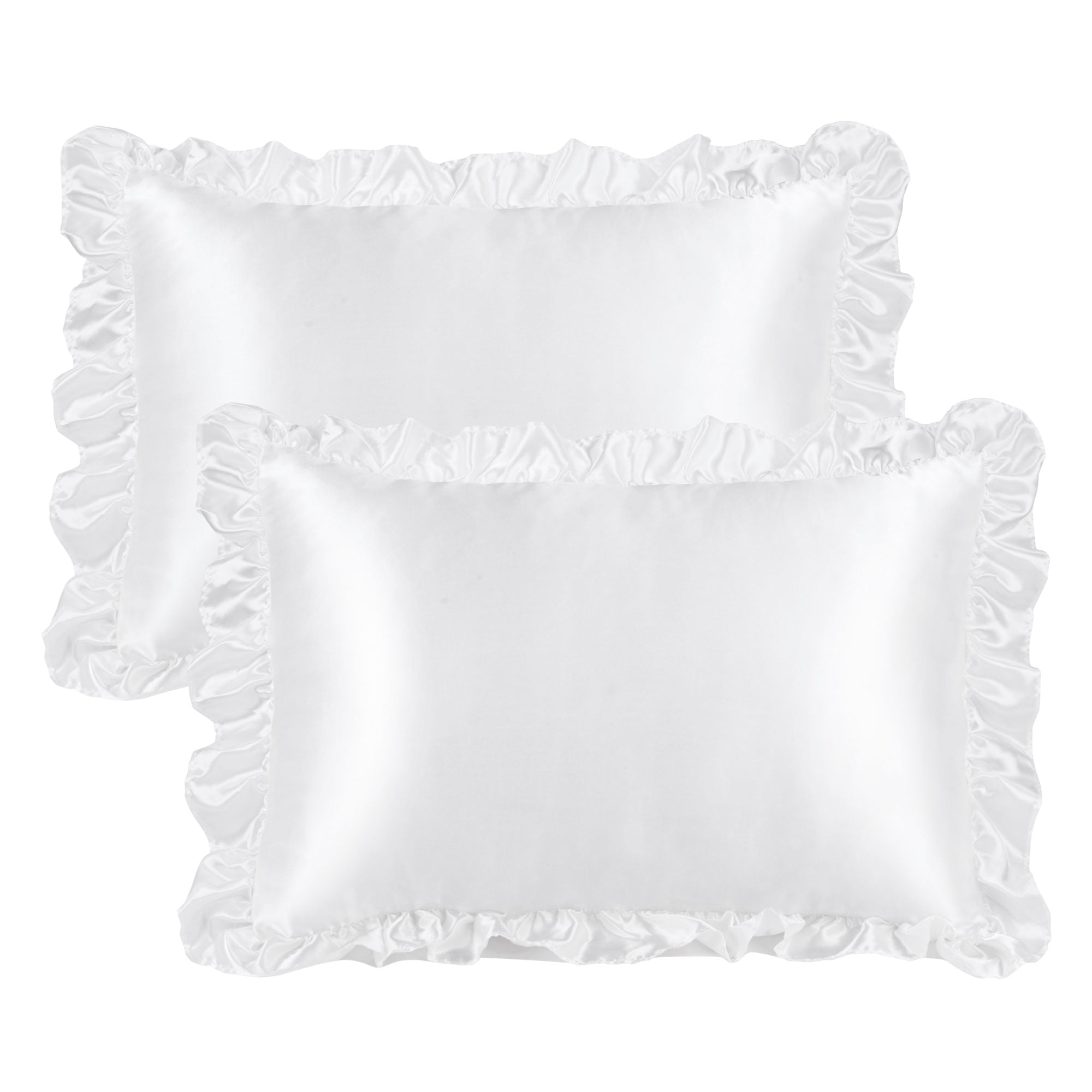 Unique Bargains Satin Ruffle Envelope Closure Pillowcases Set of 2 ...