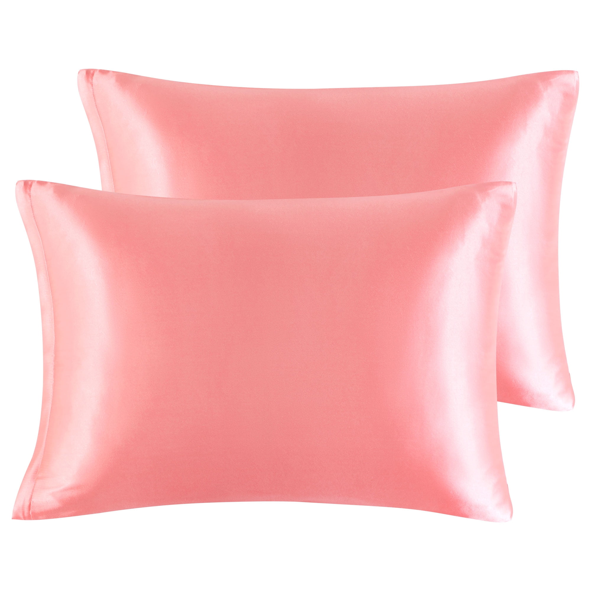 Unique Bargains Satin Pillowcases - Set of 2 - Light Coral - Walmart.com