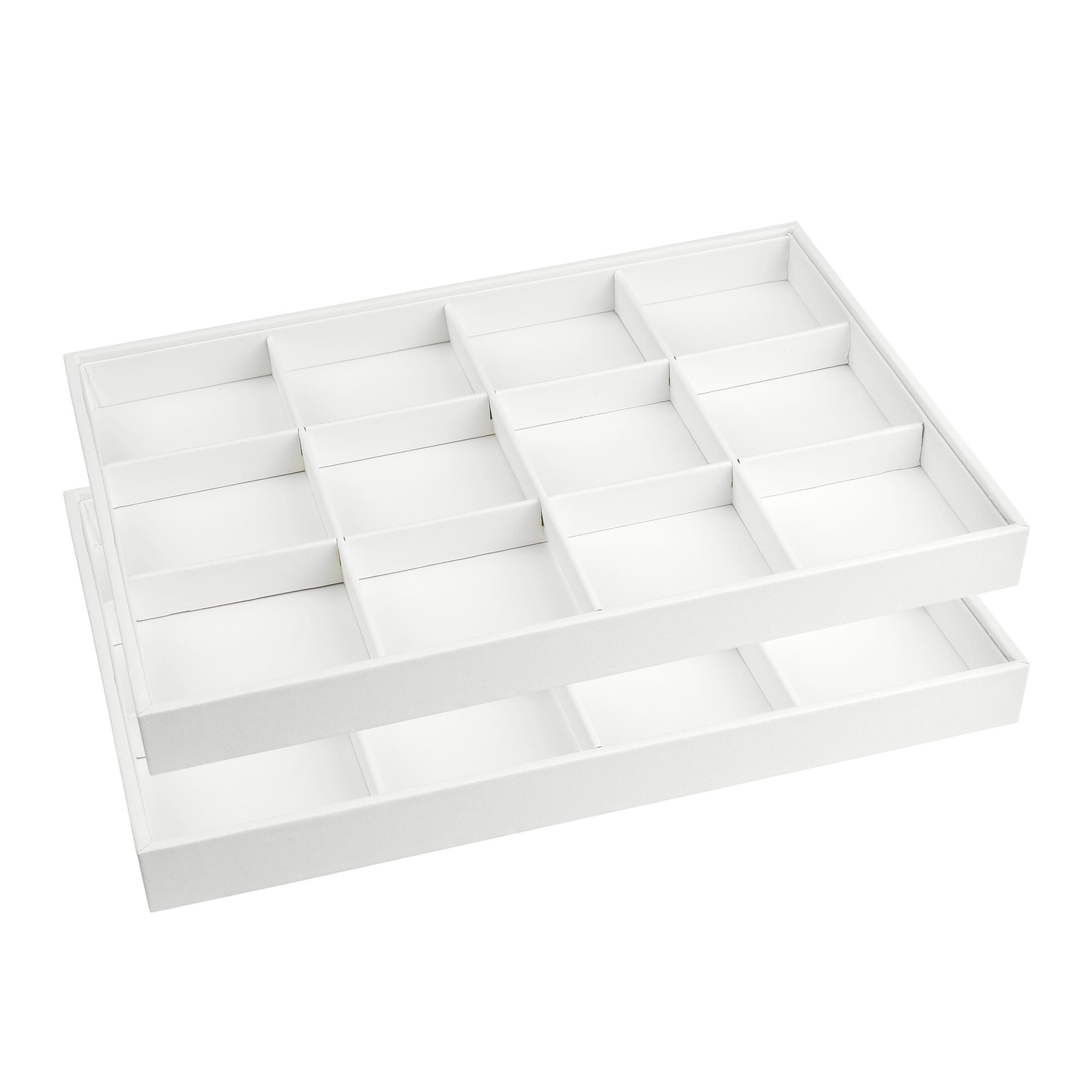 Unique Bargains Set of 2 Stackable Jewelry Organizers Trays with ...