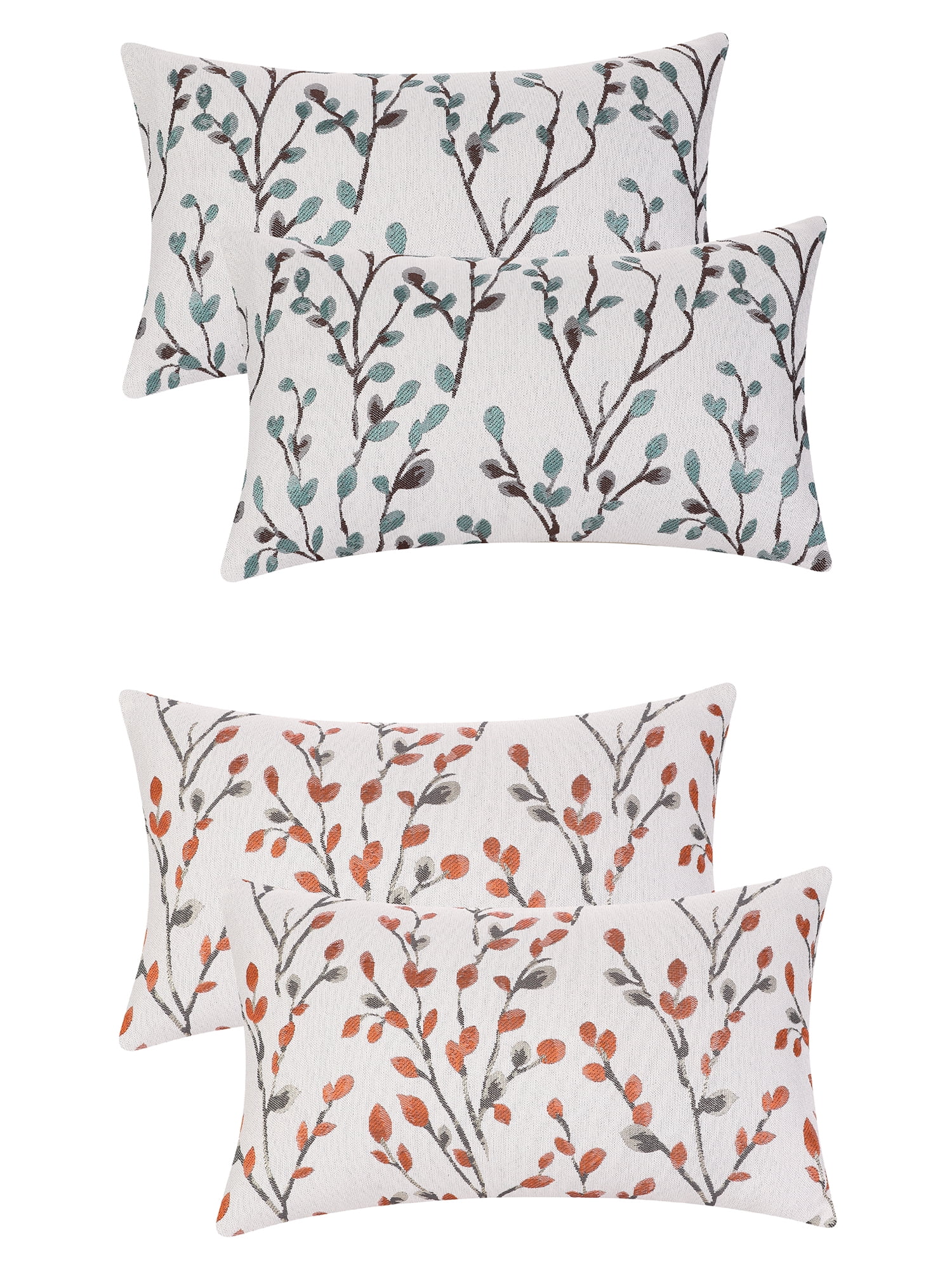 Unique Bargains Set of 4 Floral Pattern Throw Pillow Cover Home Decor ...