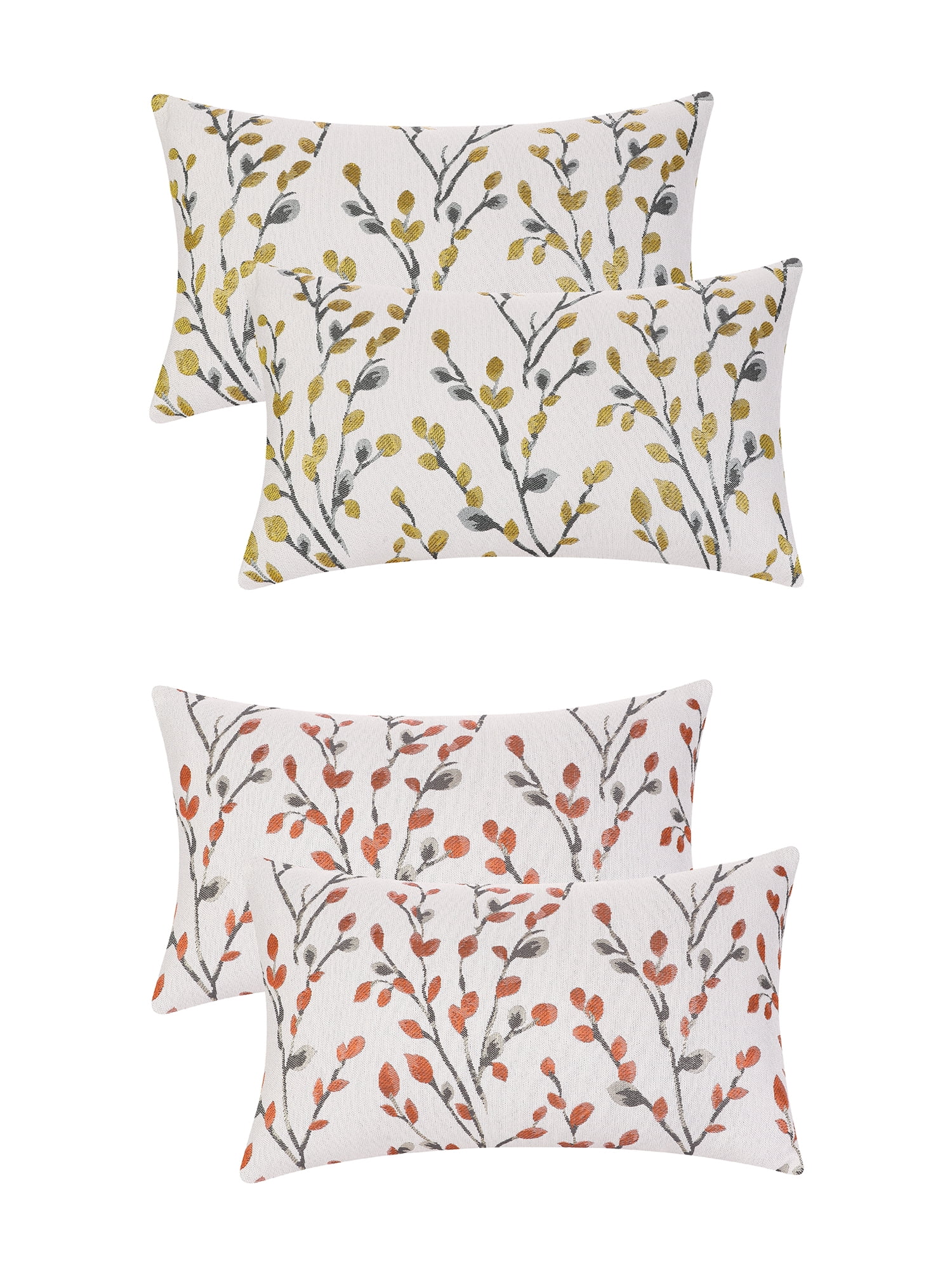 Unique Bargains Set of 4 Floral Pattern Throw Pillow Cover Home Decor ...