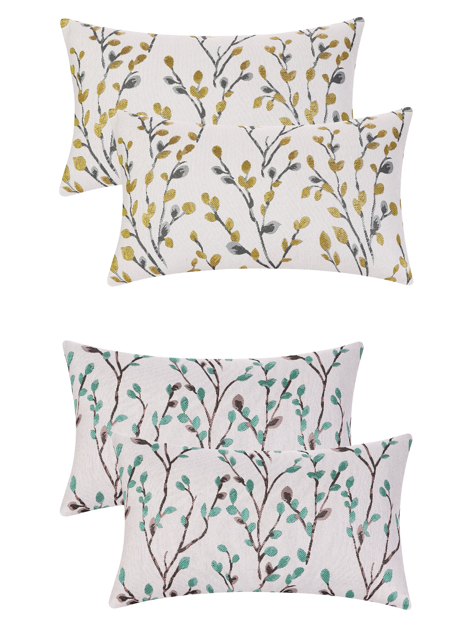 Unique Bargains Set of 4 Floral Pattern Throw Pillow Cover Home Decor ...