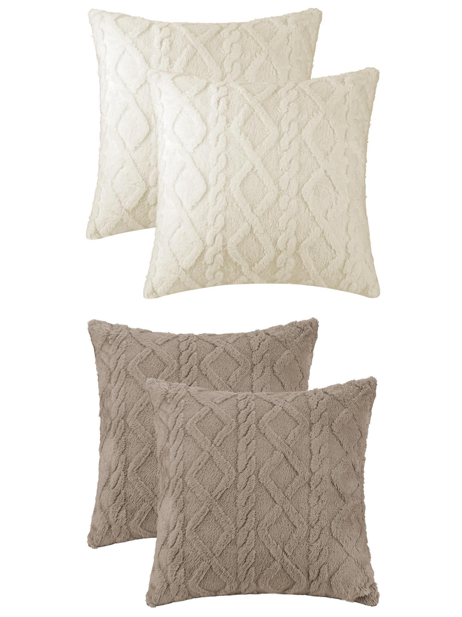 Unique Bargains Set of 4 Soft White Camel Pillow Covers Home Decor ...