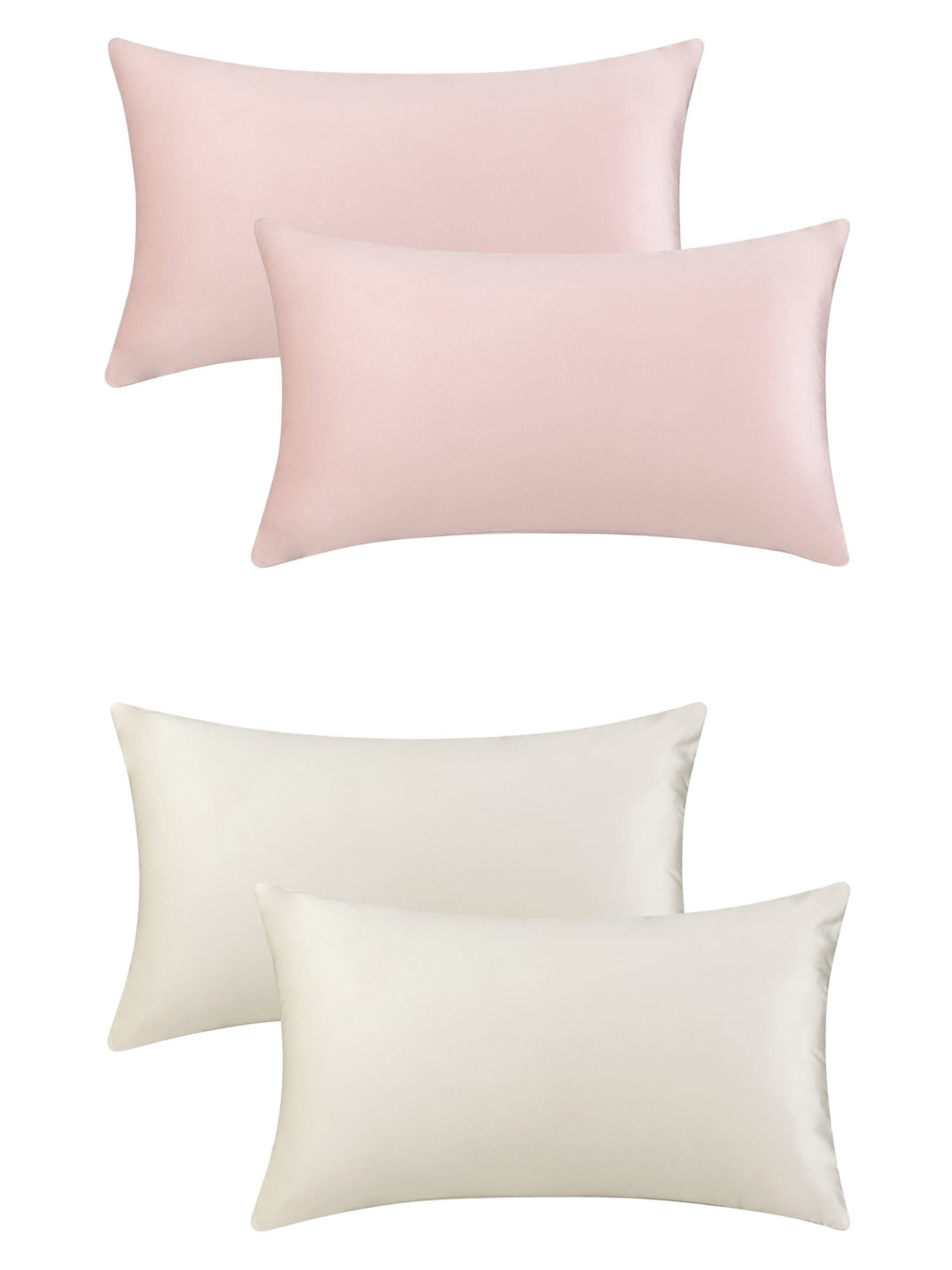Unique Bargains Velvet Pillowcases - Pink/Beige 12 x 20 - Walmart.com