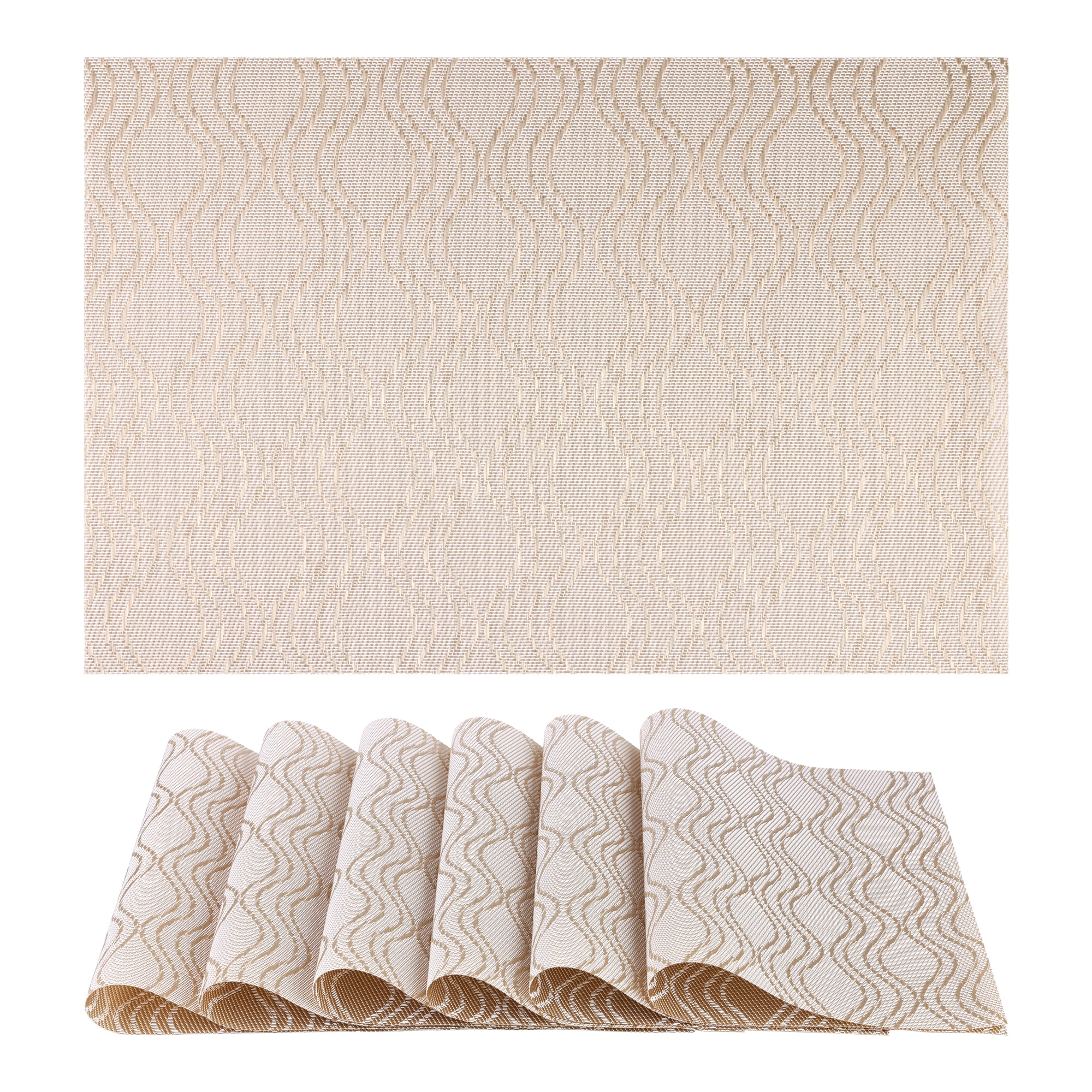 Unique Bargains Set of 6 Plastic Placemats Kitchen Mat for Dining Table ...