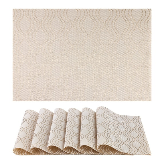 Unique Bargains Set of 6 Plastic Placemats Kitchen Mat for Dining Table ...