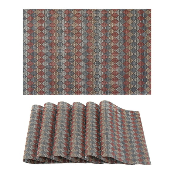 Unique Bargains Set of 6 Plastic Washable Placemats for Dining Table ...