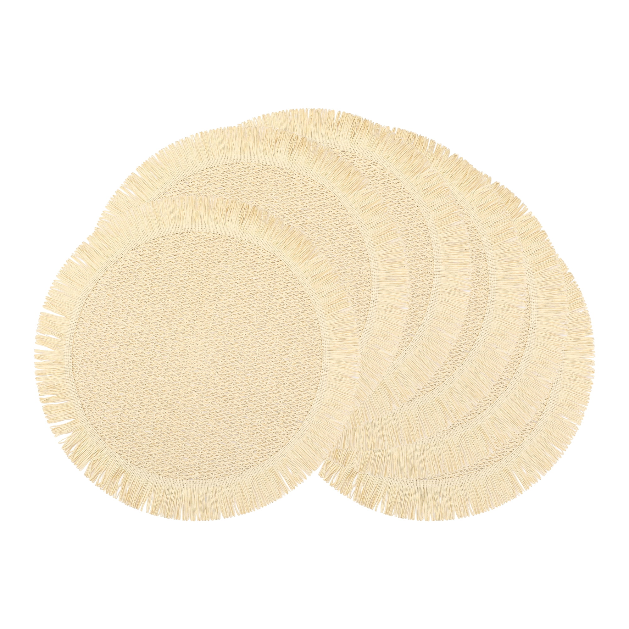 Unique Bargains Set of 6 Rustic Woven Placemats for Dining Table Decor ...