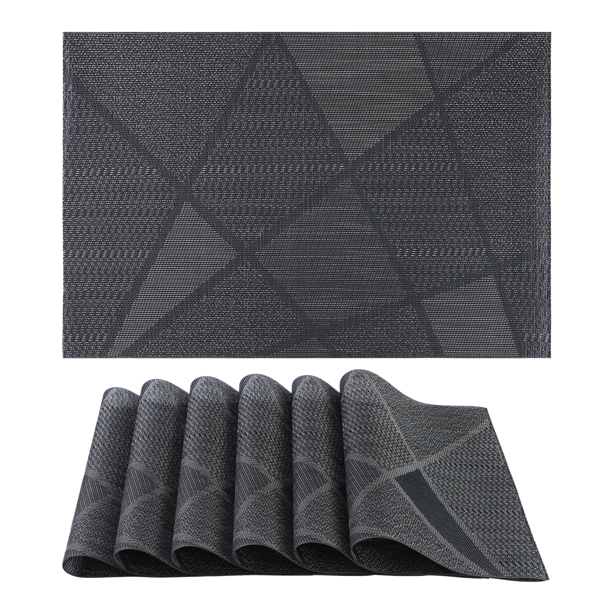 Unique Bargains Set of 6 Solid Design Placemats for Kitchen Dining ...