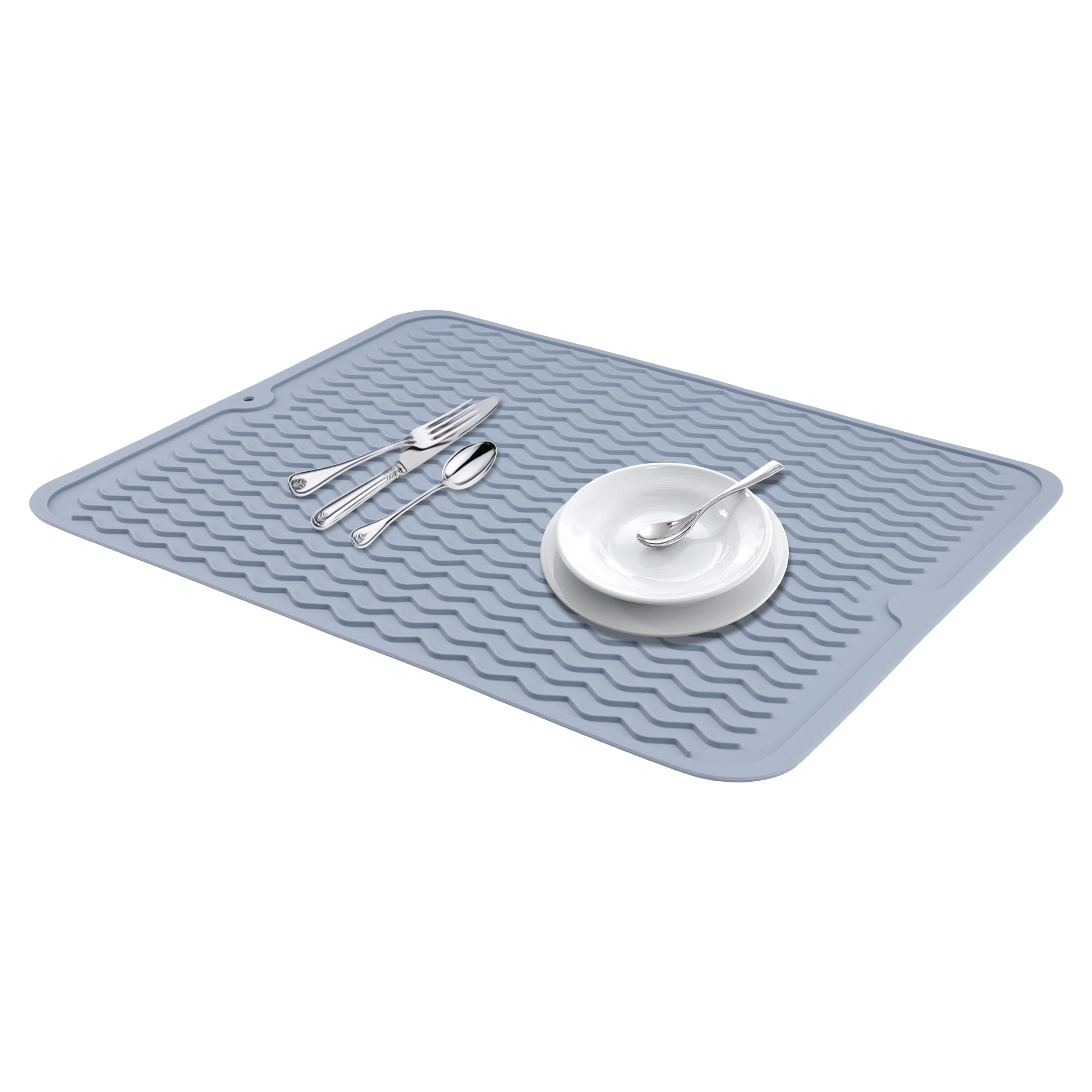 Unique Bargains Silicone Easy Clean Waterproof Dish Drying Mat Light ...