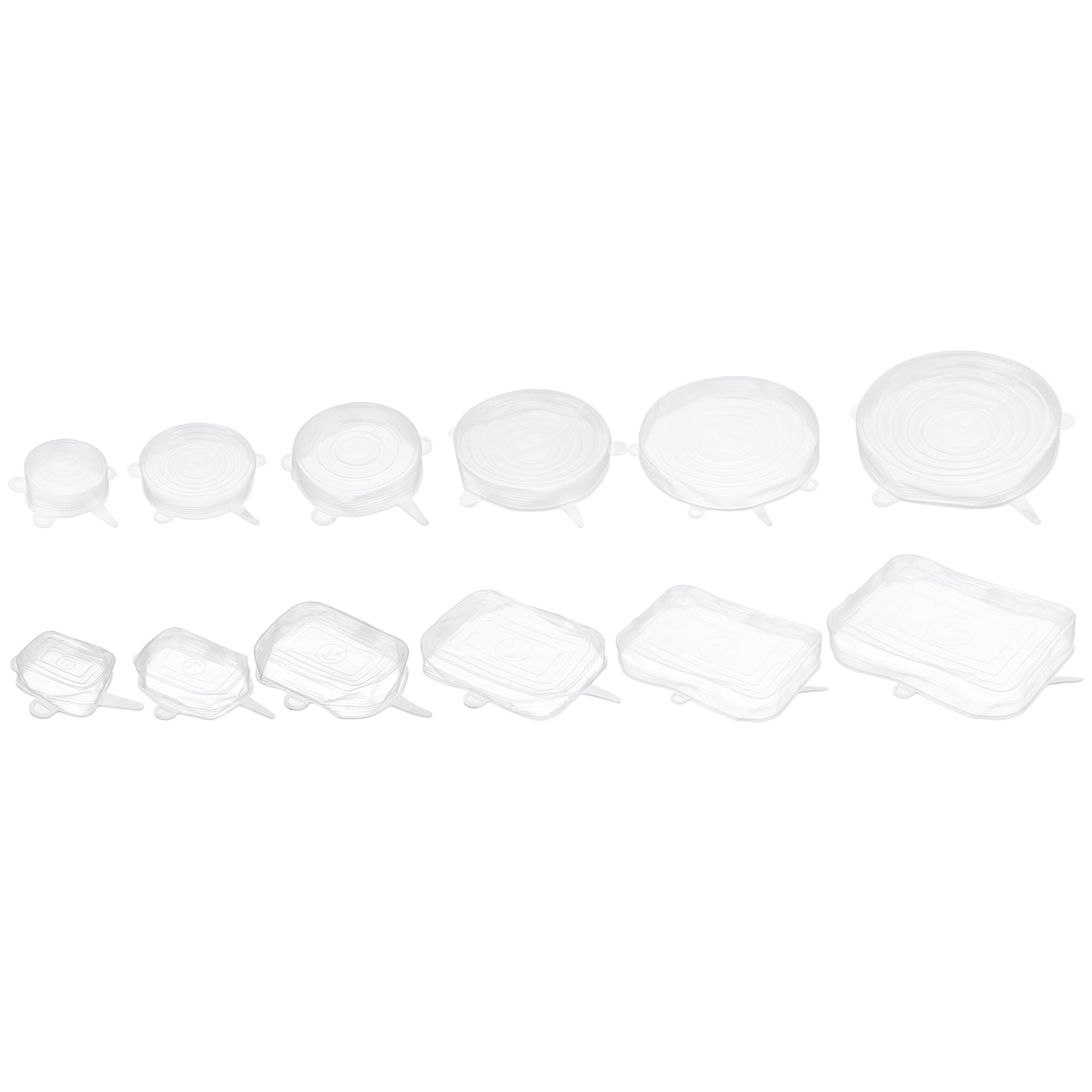 Unique Bargains Silicone Stretch Lid 12Pack Round Rectangle Container ...