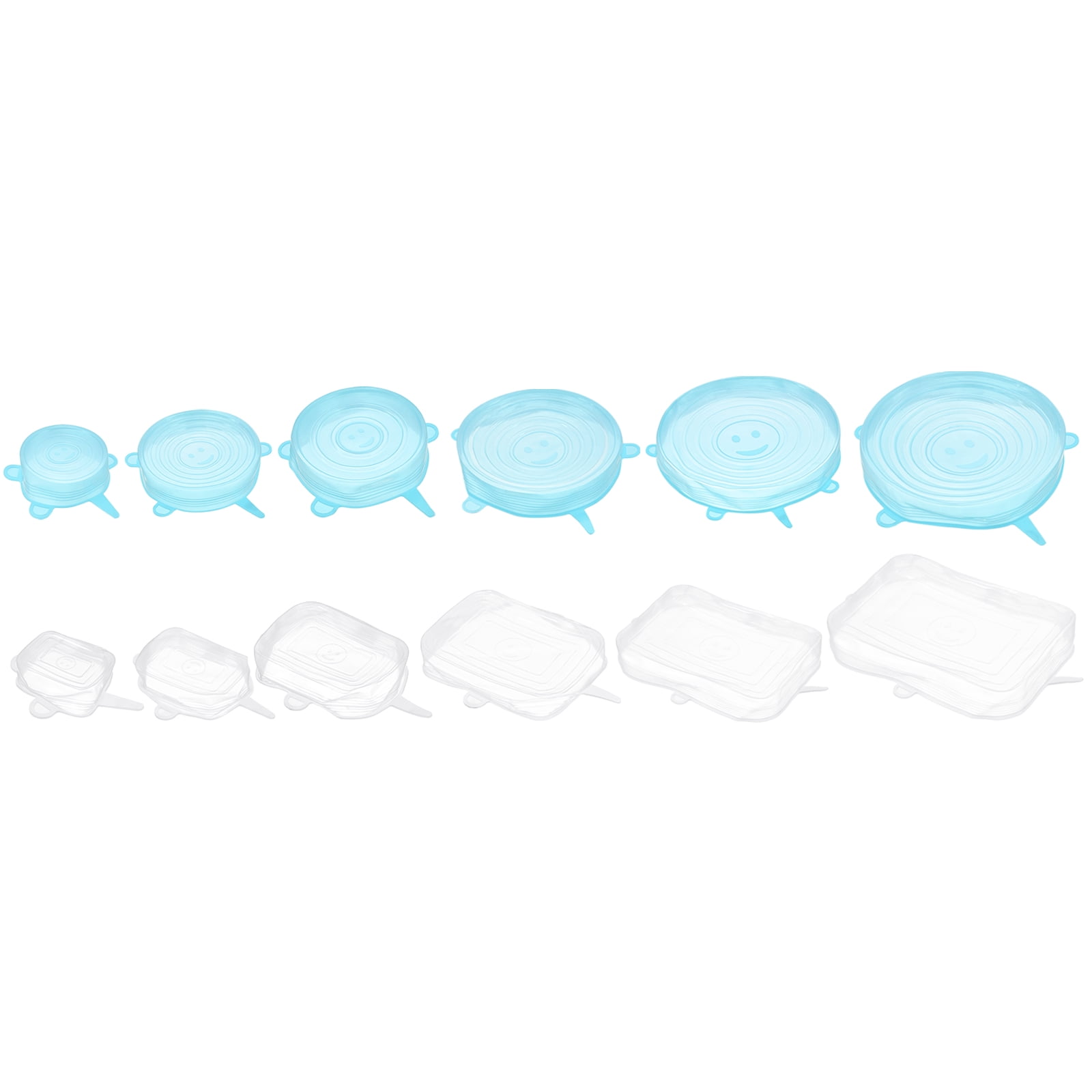 Unique Bargains Silicone Stretch Lid 12Pack Round Rectangle Container ...