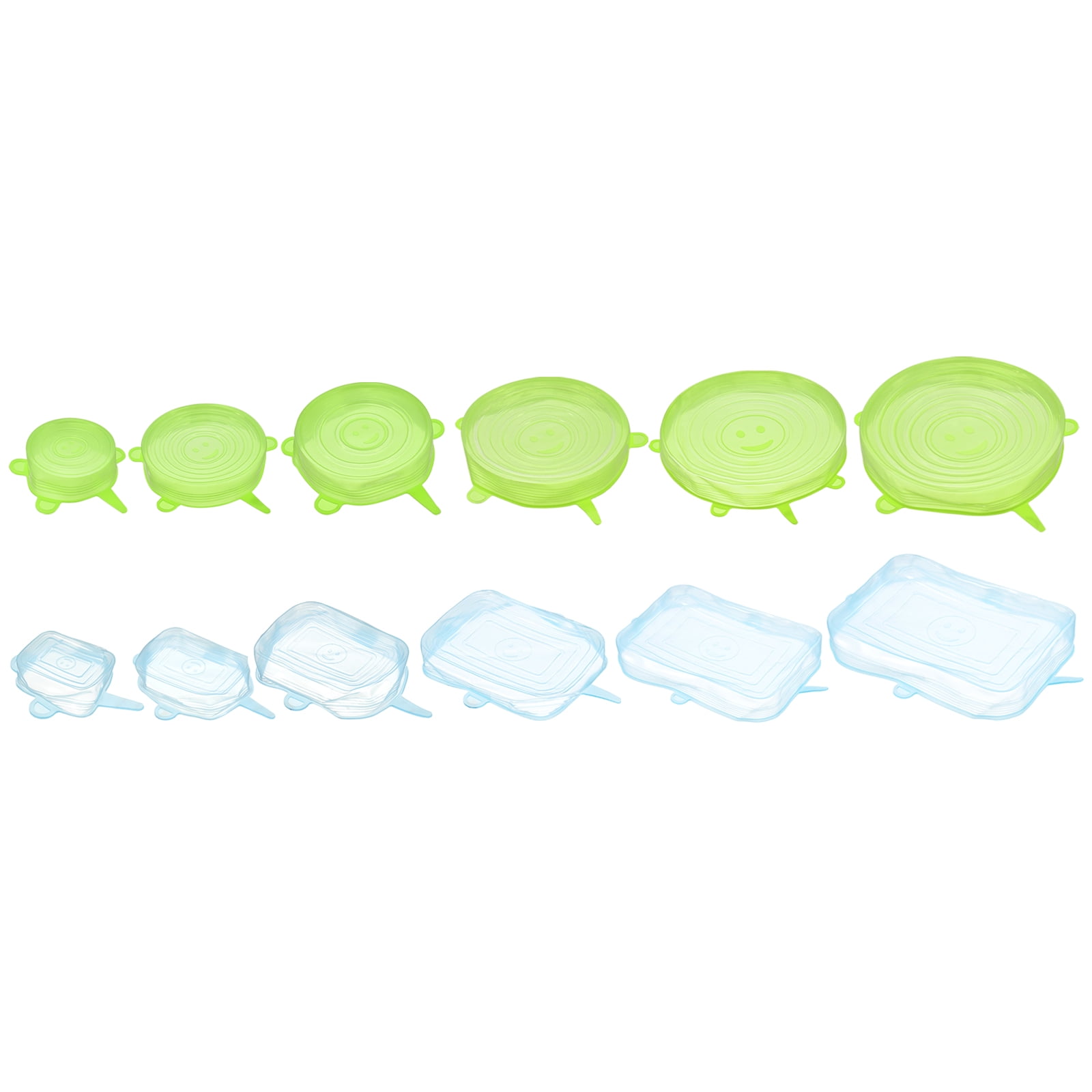 Unique Bargains Silicone Stretch Lids, 12Pack Round Rectangle Container ...