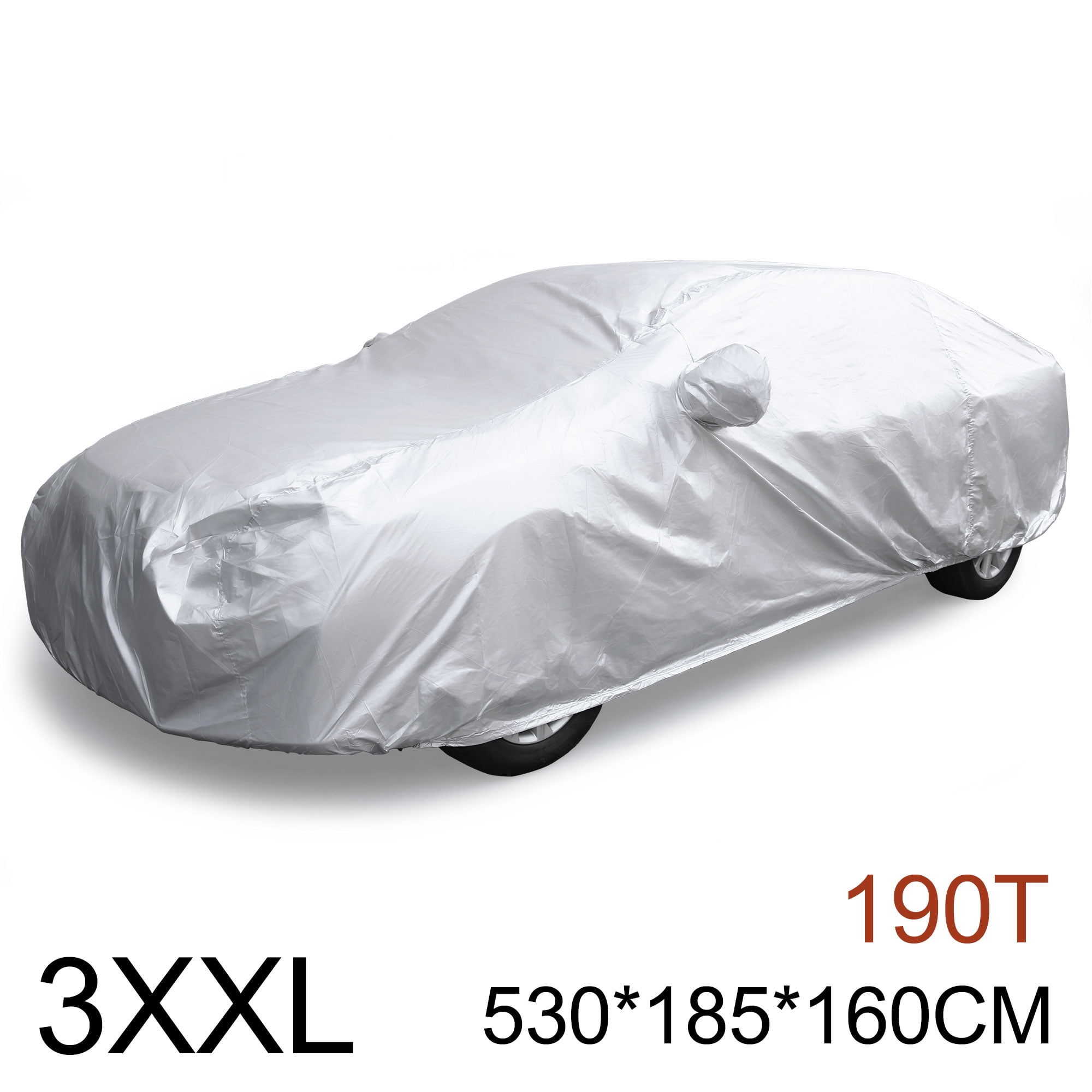 Unique Bargains Silver Tone 3XXL 190T Car Cover Weather Waterproof ...