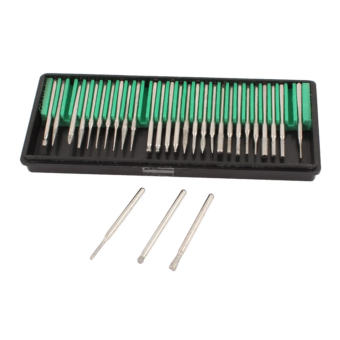 Unique Bargains Silver Tone 3mm x 45mm Diamond Mounted Point Set ...