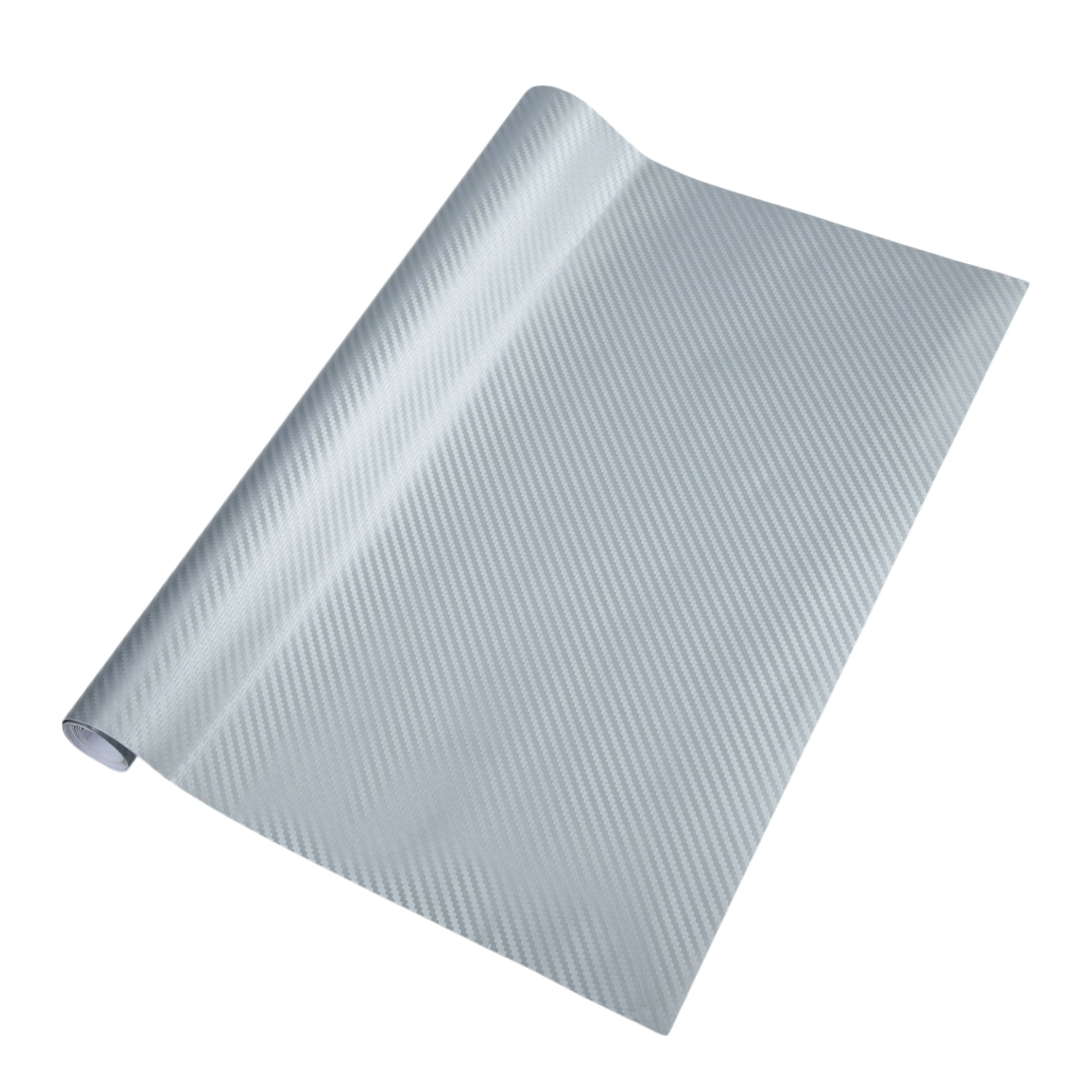 Unique Bargains Silver Tone Carbon Fiber Pattern Protective Car Wrap ...