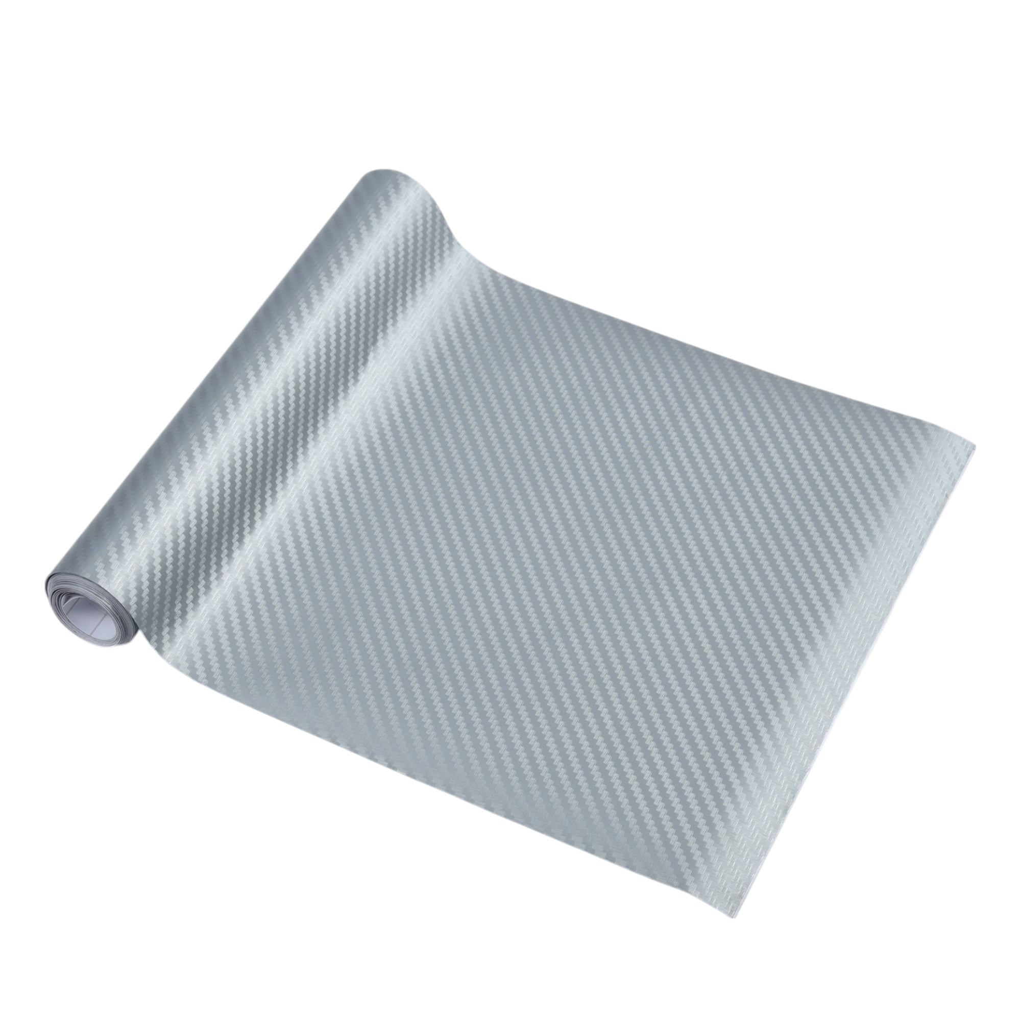 Unique Bargains Silver Tone Carbon Fiber Pattern Protective Car Wrap ...