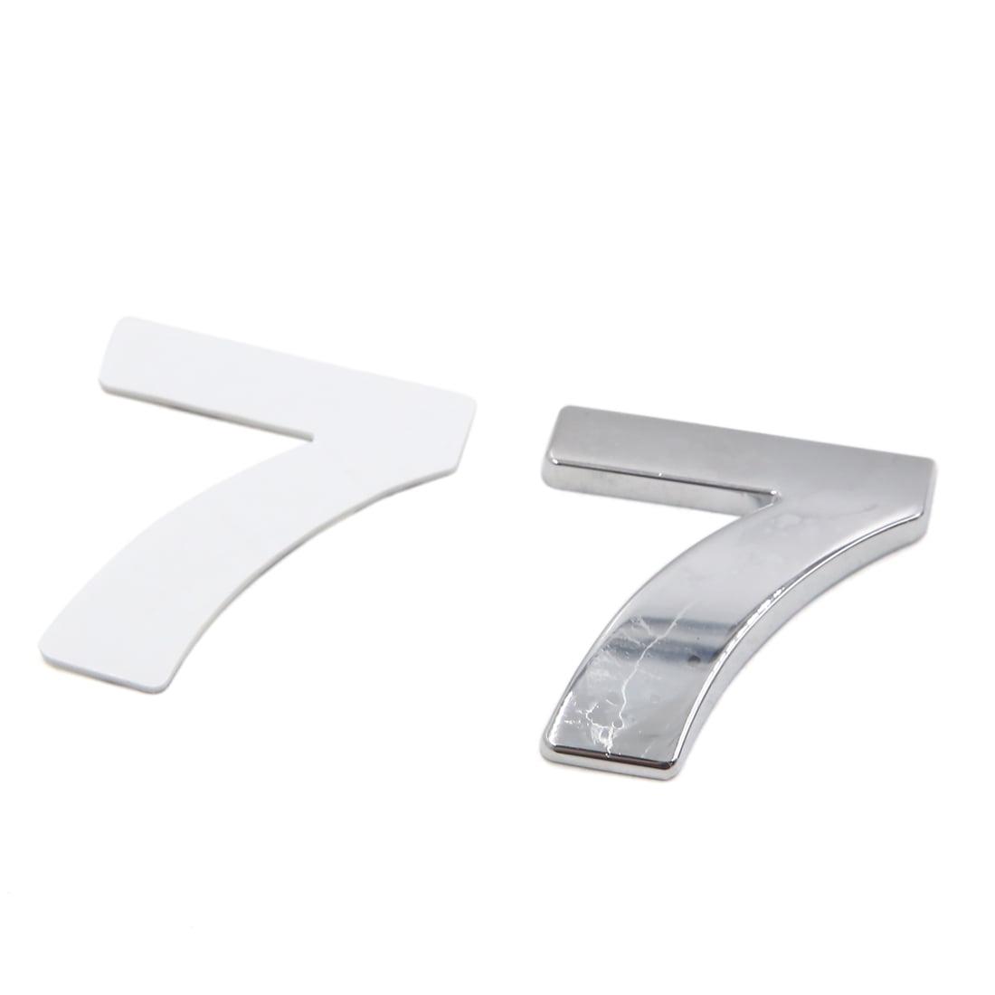 Unique Bargains Silver Tone Metal Number 7 Shaped Adhesive Decals Badge ...