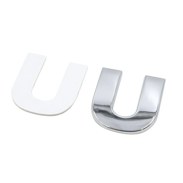 Unique Bargains Silver Tone Metal U Letter Shaped Alphabet Sticker ...