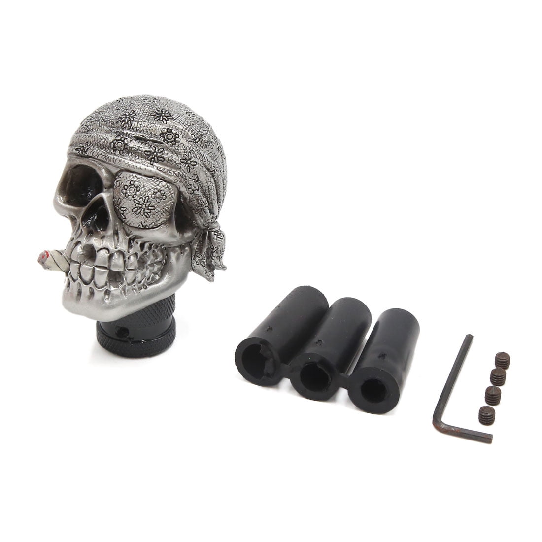 Unique Bargains Silver Tone Skull Head Shaped Manual Stick Gear Shift ...