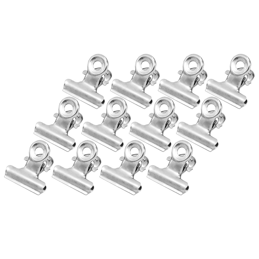 Unique Bargains Silverr Paper Metal Round Clips Office Stationery Clamp ...