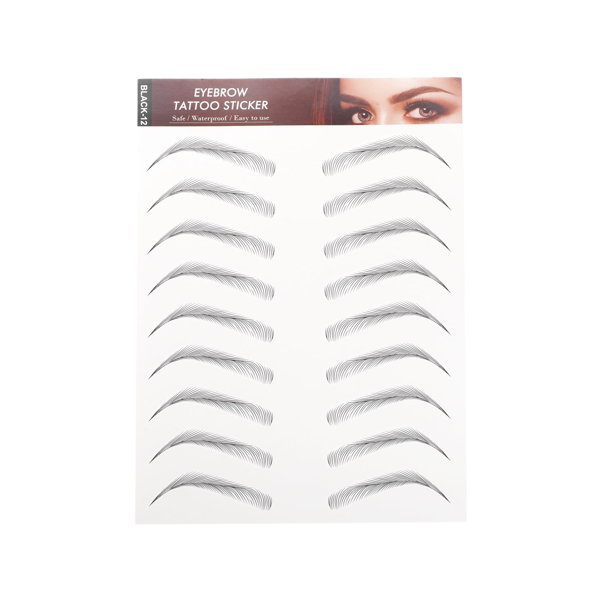 Unique Bargains Simulation Eyebrow Tattoo for Women 1 Pc Arc,Black ...