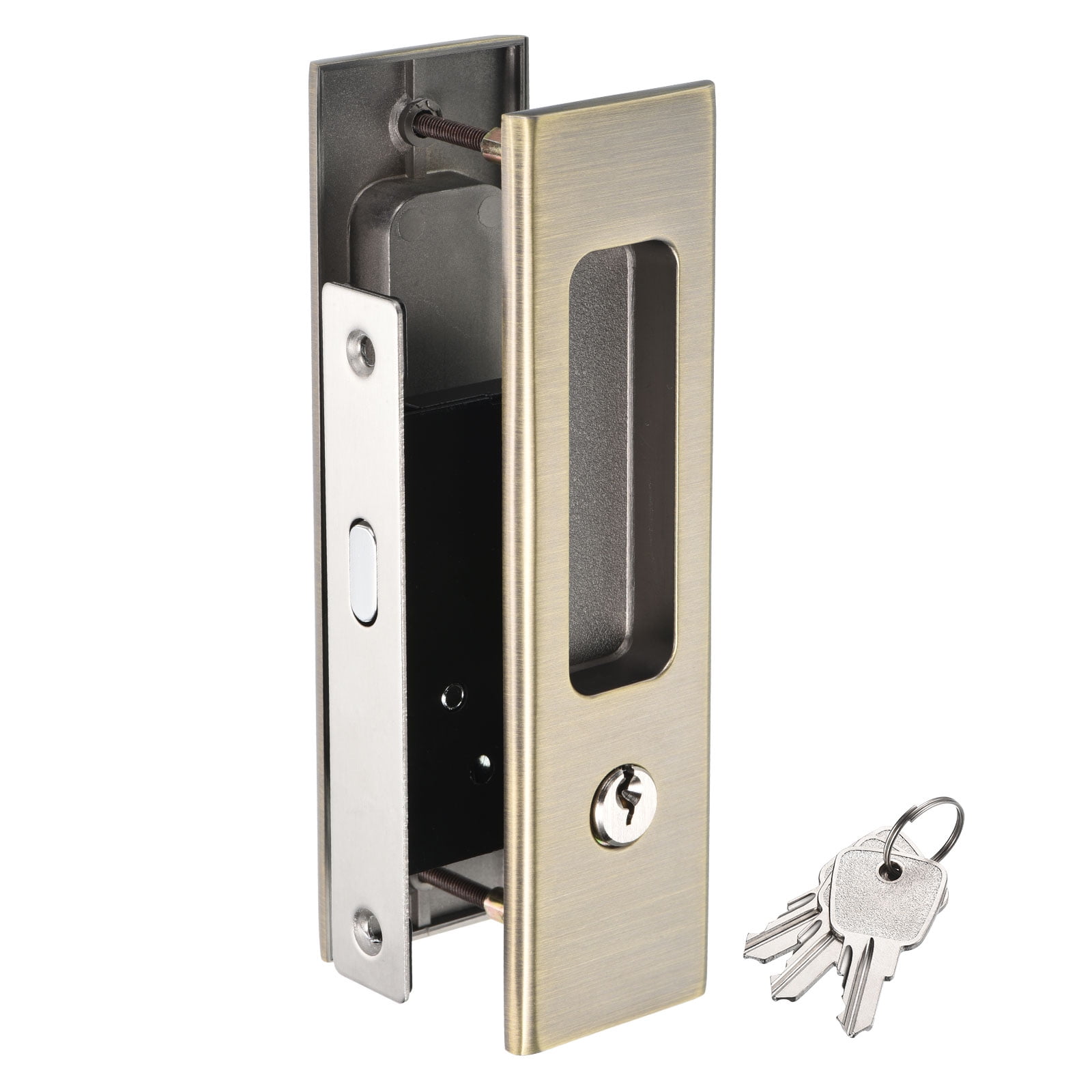 Unique Bargains Sliding Door Lock Invisible Recessed Handle Latch Door ...