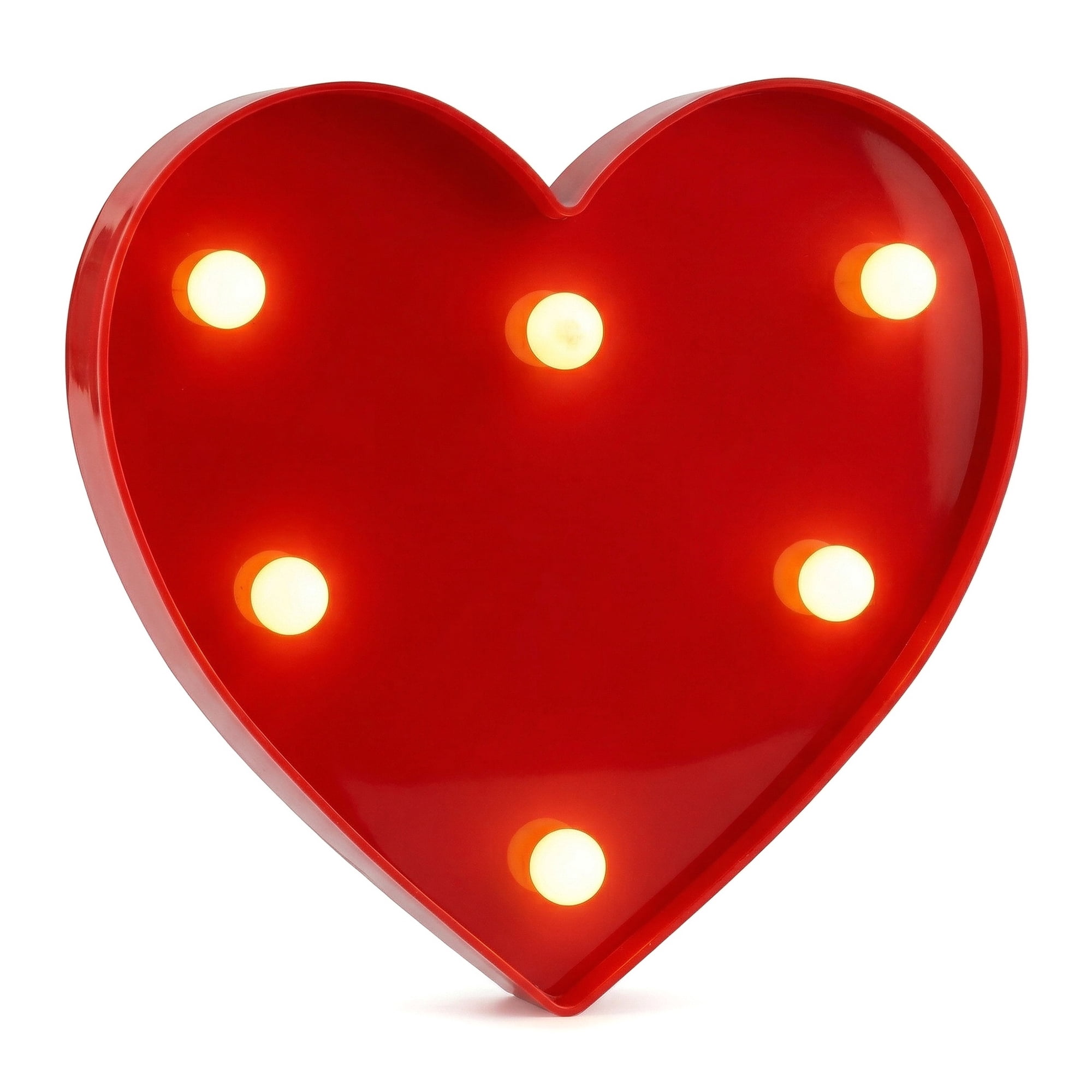 Unique Bargains Small Heart Marquee Light Up Sign LED Heart Lamp Red 6. ...