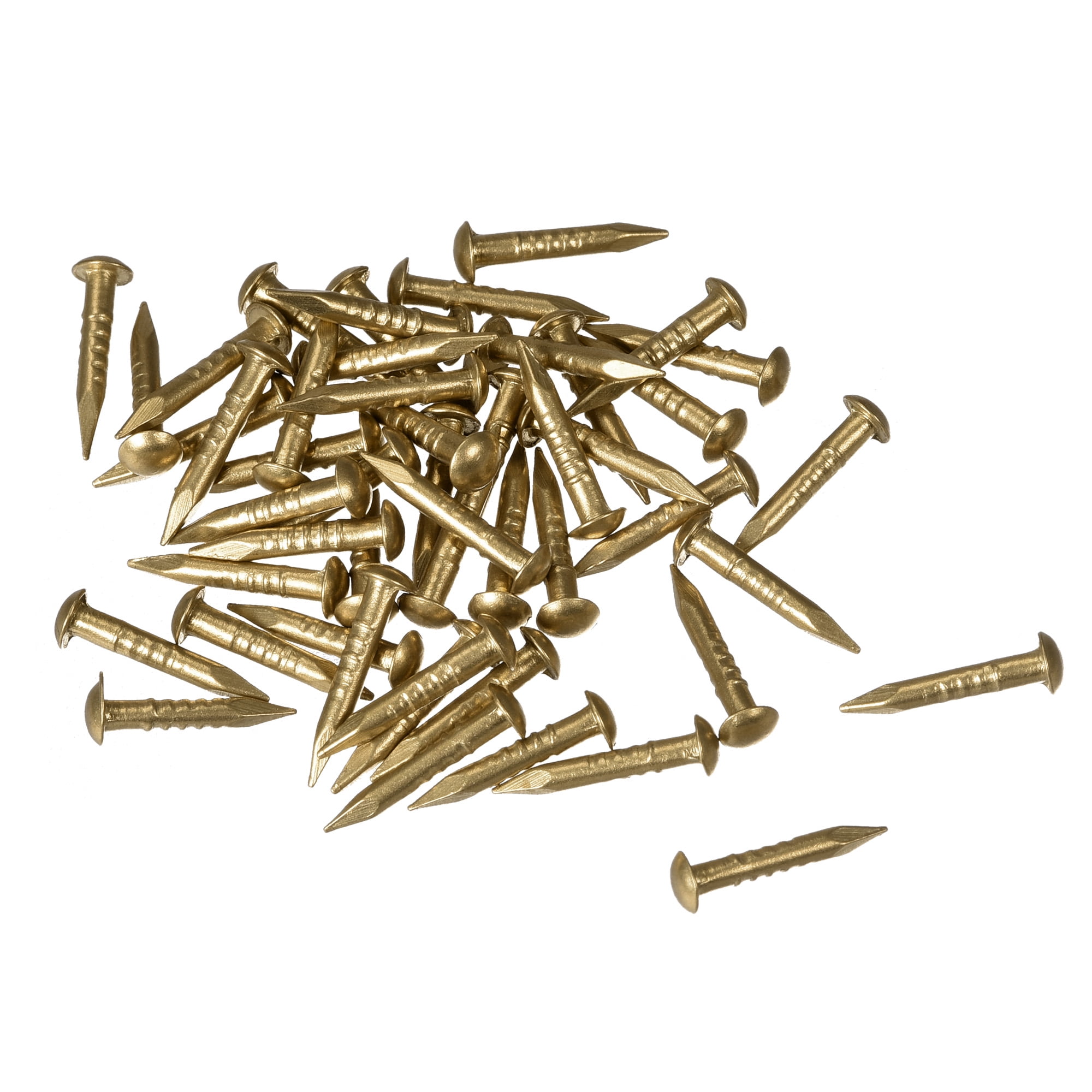 Uxcell 50pcs Small Tiny Brass Nails for DIY Pictures Wooden Boxes ...