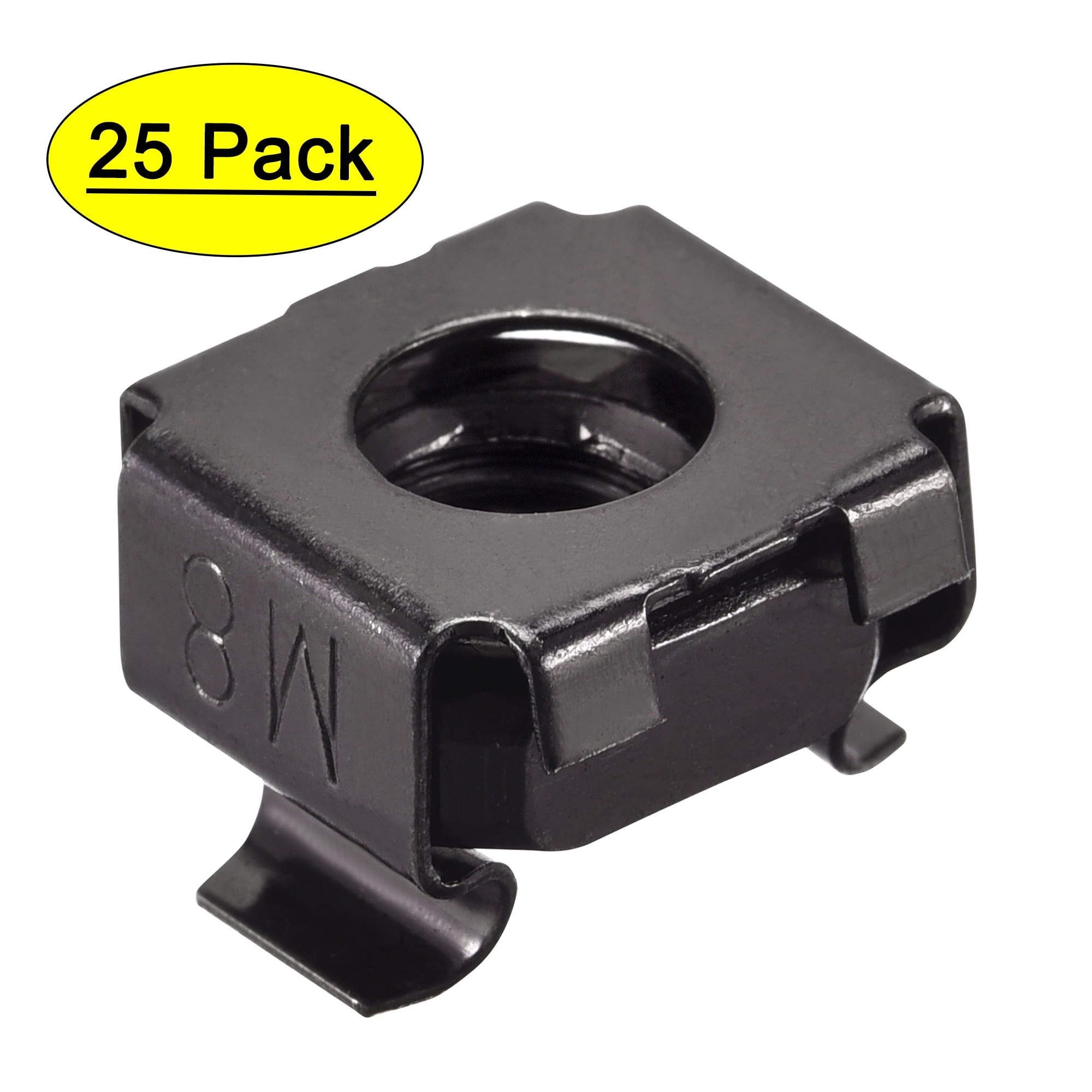 Unique Bargains Snap-in Cage Nuts - M8 x 0.05'' Carbon Steel Metric Nut ...