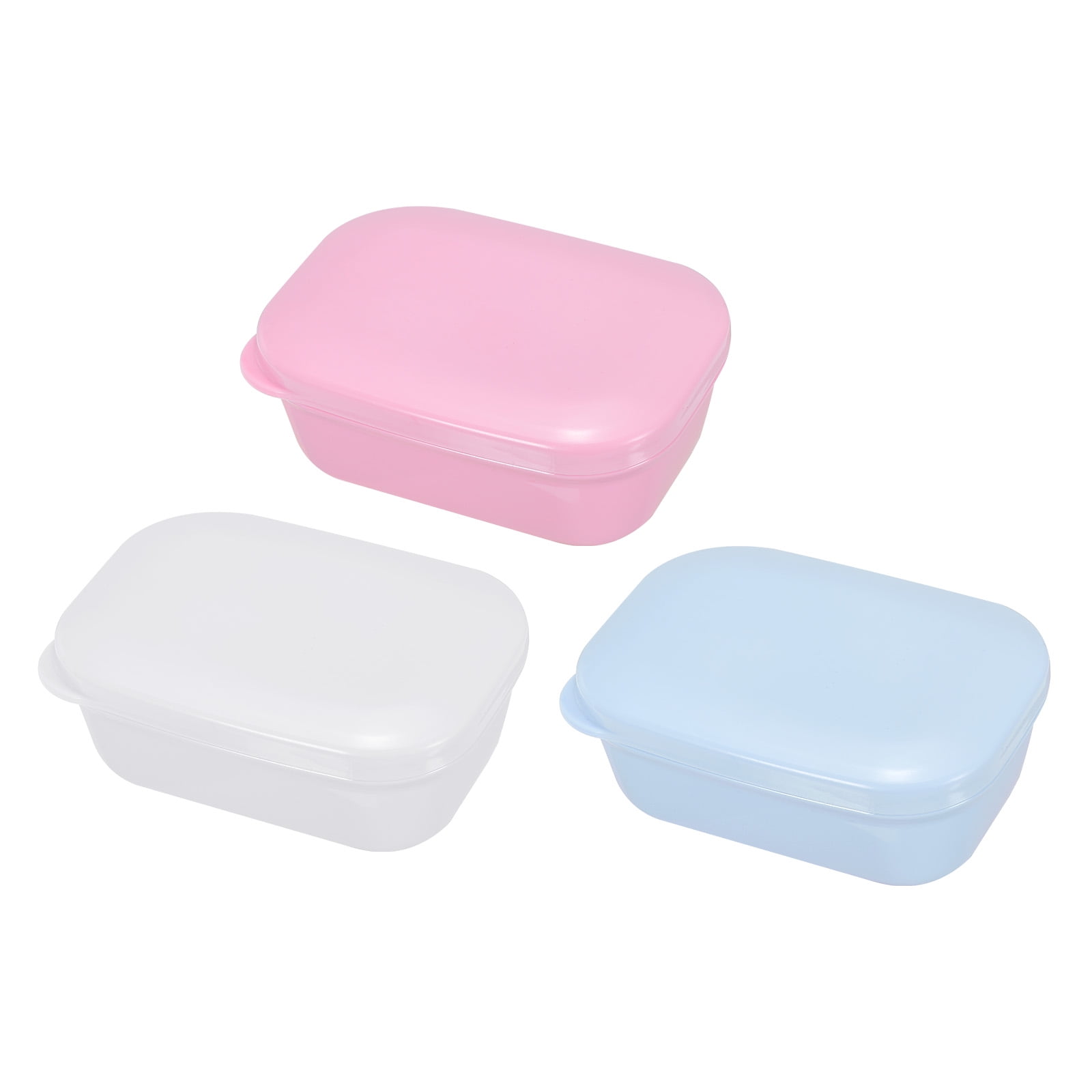 Uxcell Soap Holder 3 Pack Bar Soap Dish Container Travel Soap Case Blue ...