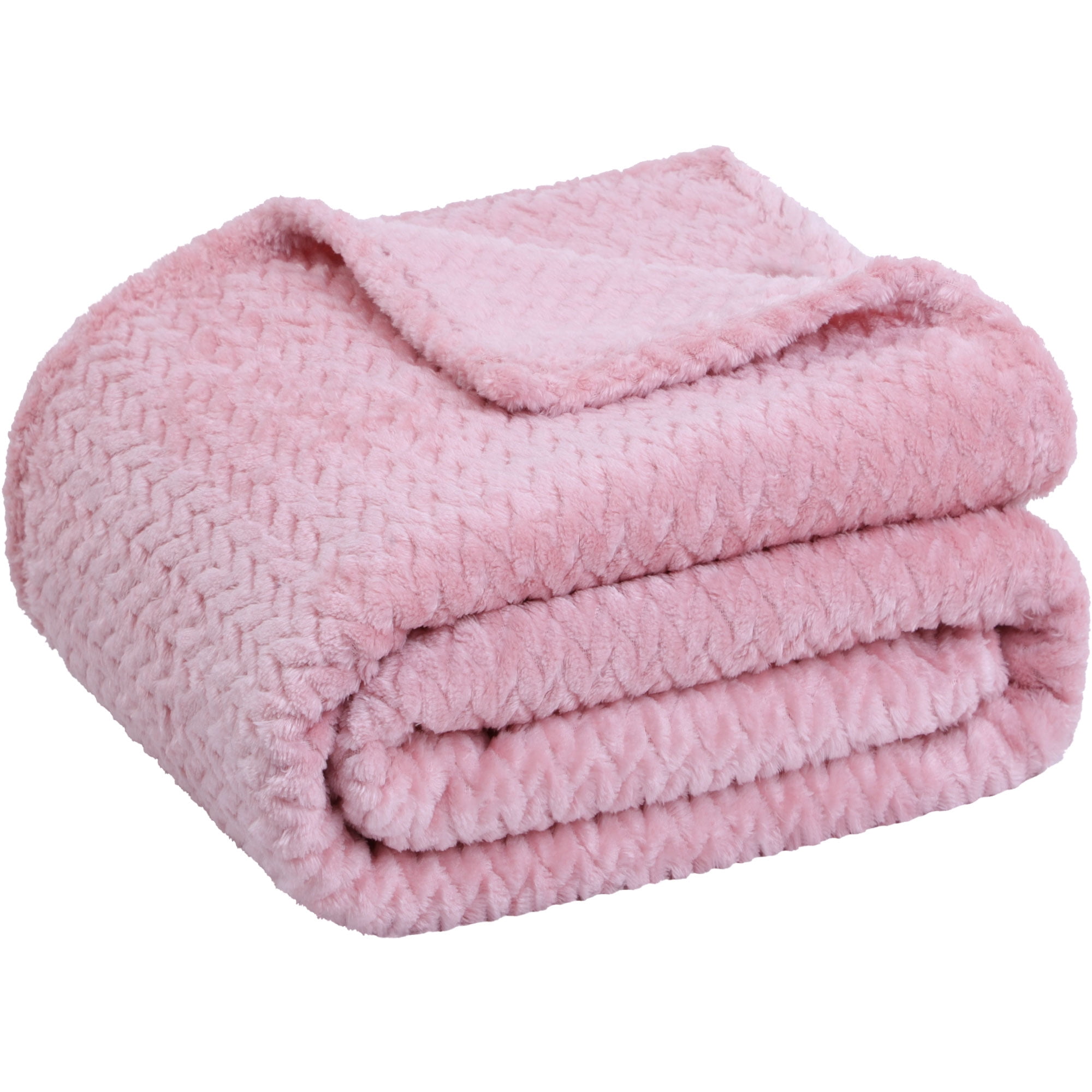 Unique Bargains Soft Flannel Fleece Sofa Throw Blanket, 59" x 78", Pink ...