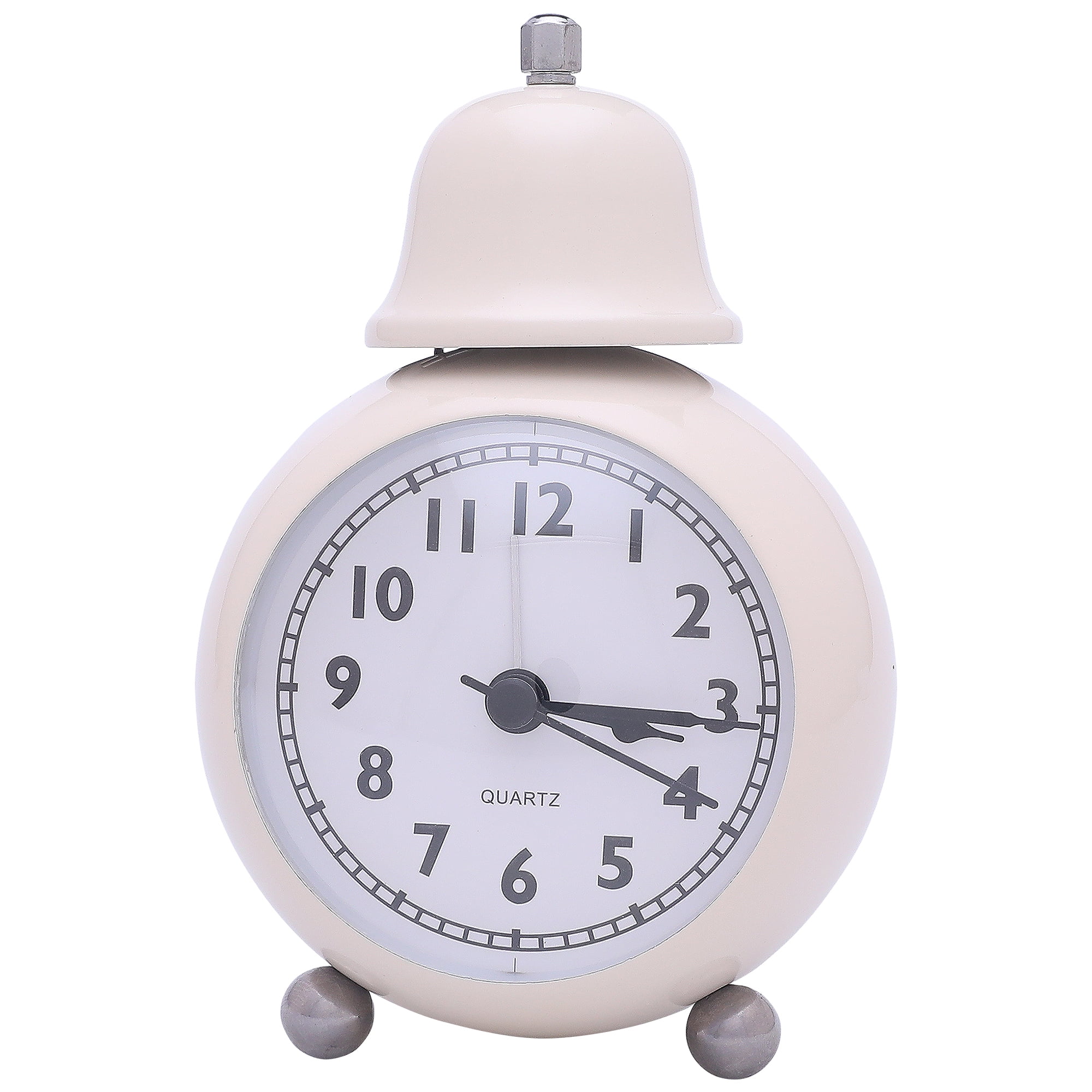 Unique Bargains Spherical Alarm Clock with Single Bell Design White 3.3 ...
