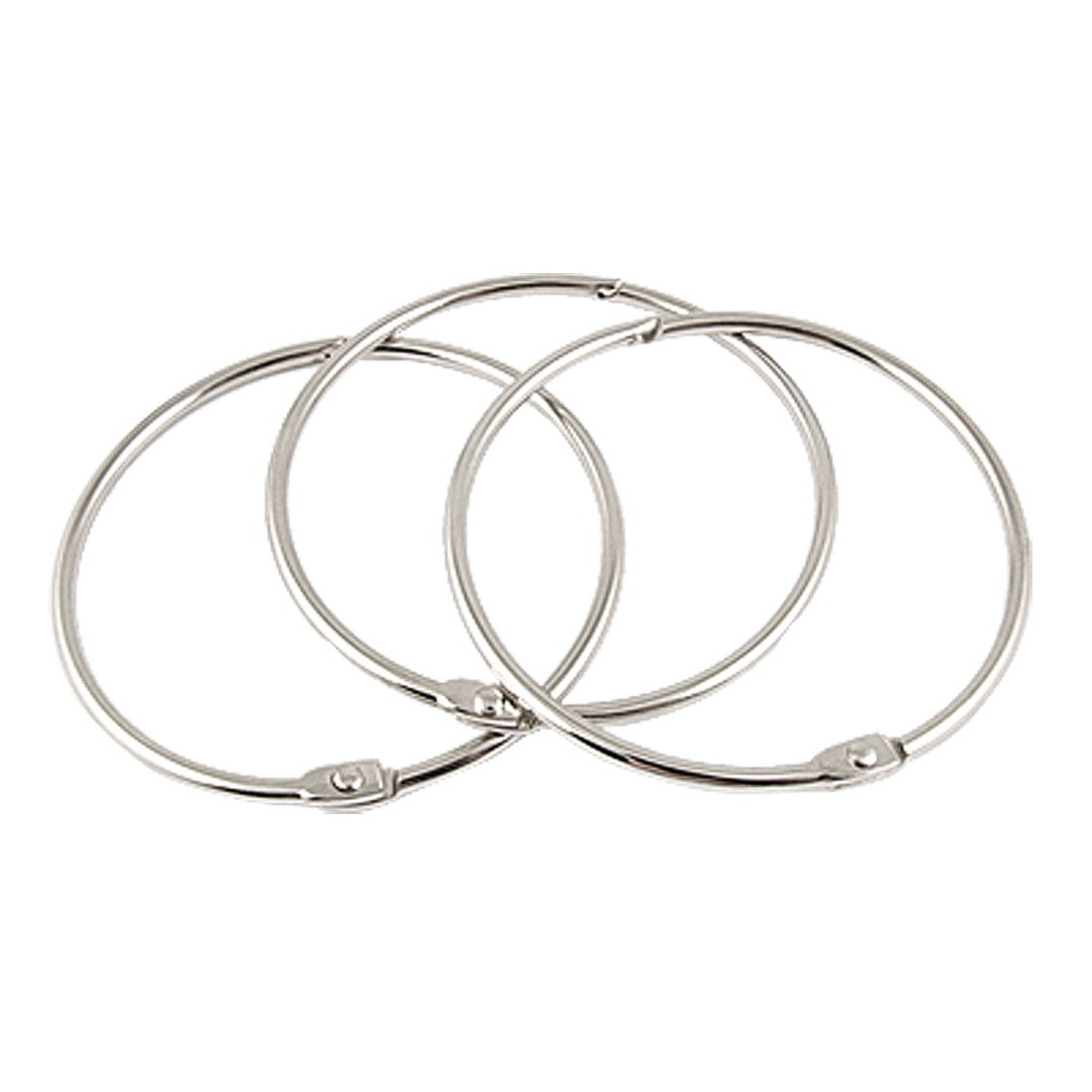 Unique Bargains Split Style Metal Silver Tone Keyring Keychains 3 Pcs ...