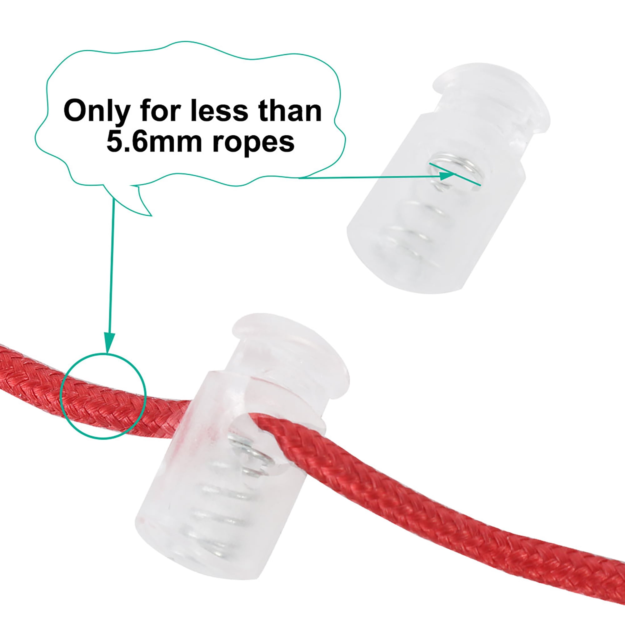 Unique Bargains Spring Cord Lock Plastic Cord End Fastener Single Hole ...