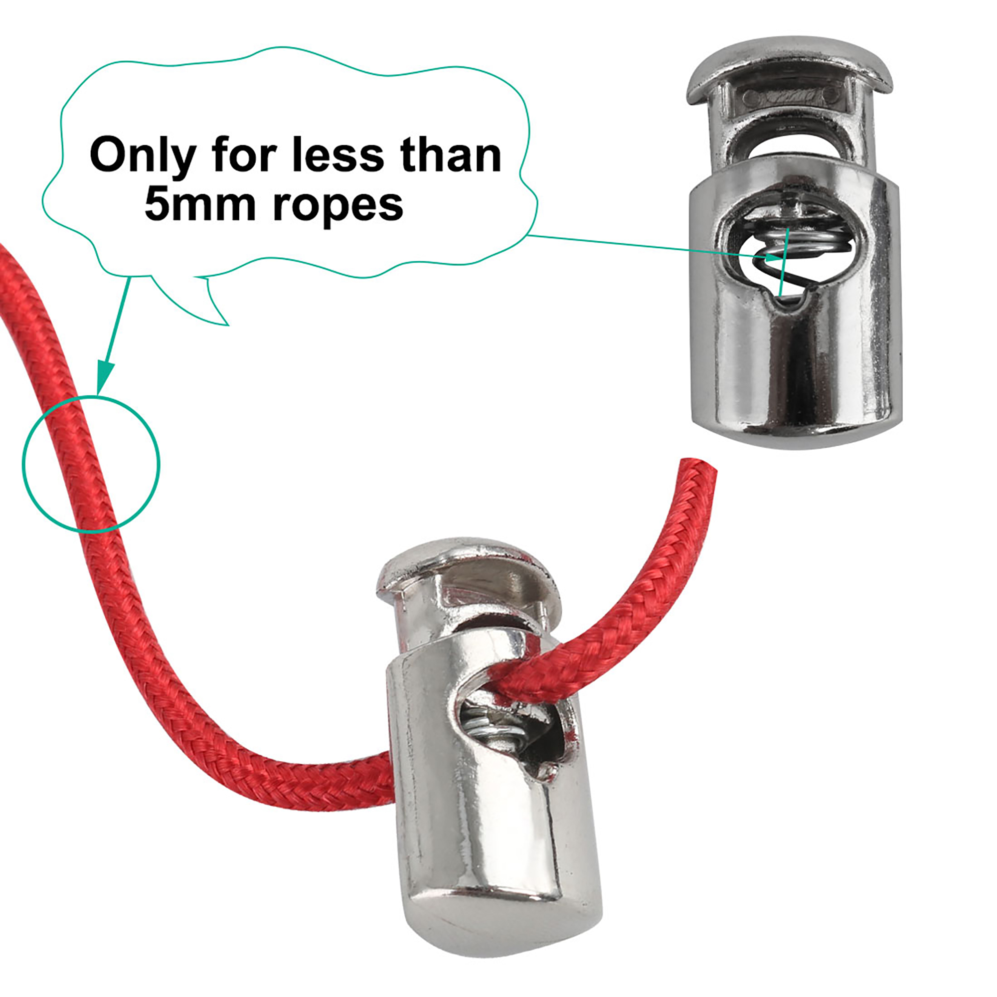 Unique Bargains Spring Cord Locks Plastic Cord End Fastener Single Hole ...