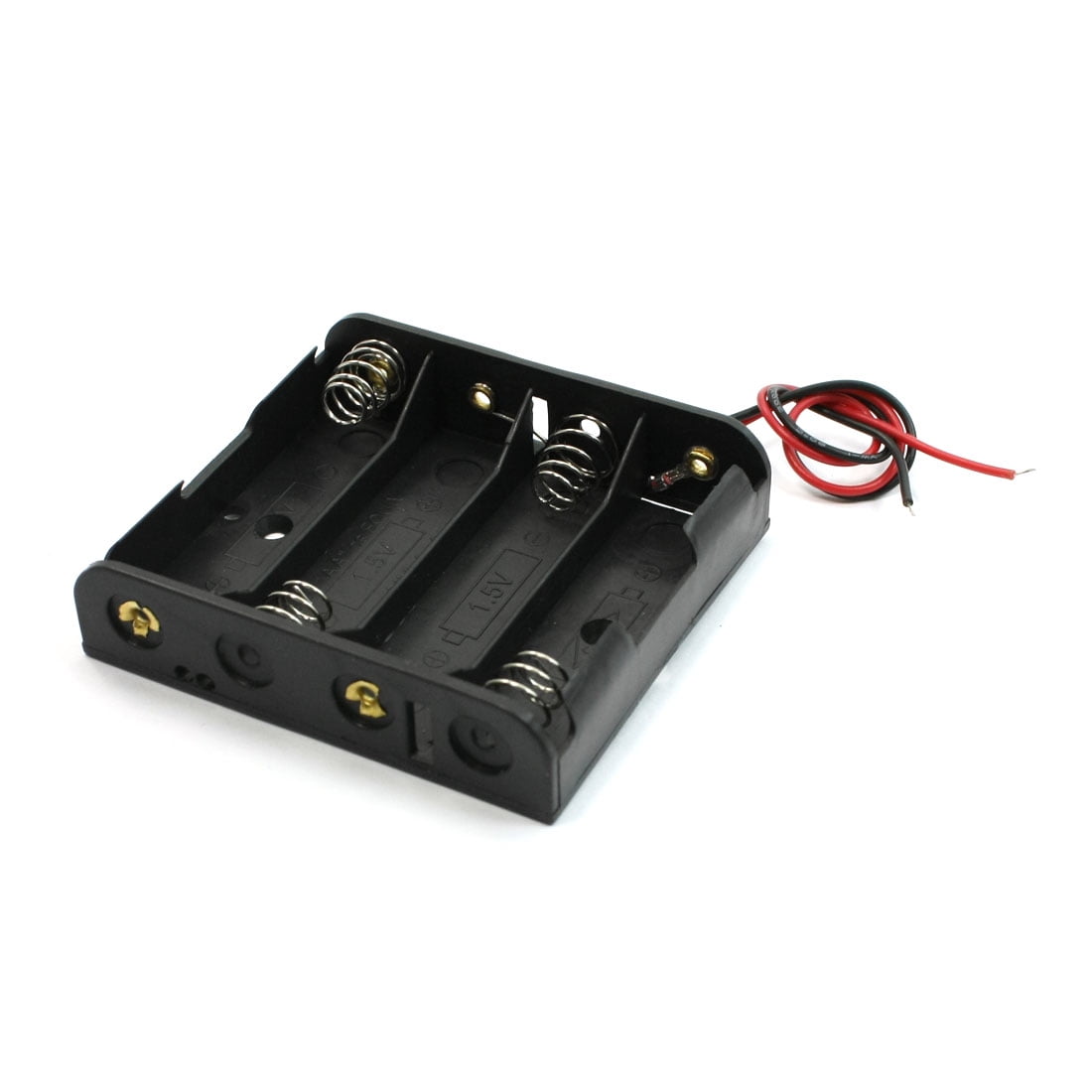 Unique Bargains Black Plastic Spring Loaded 1.5V AA Battery Storage ...