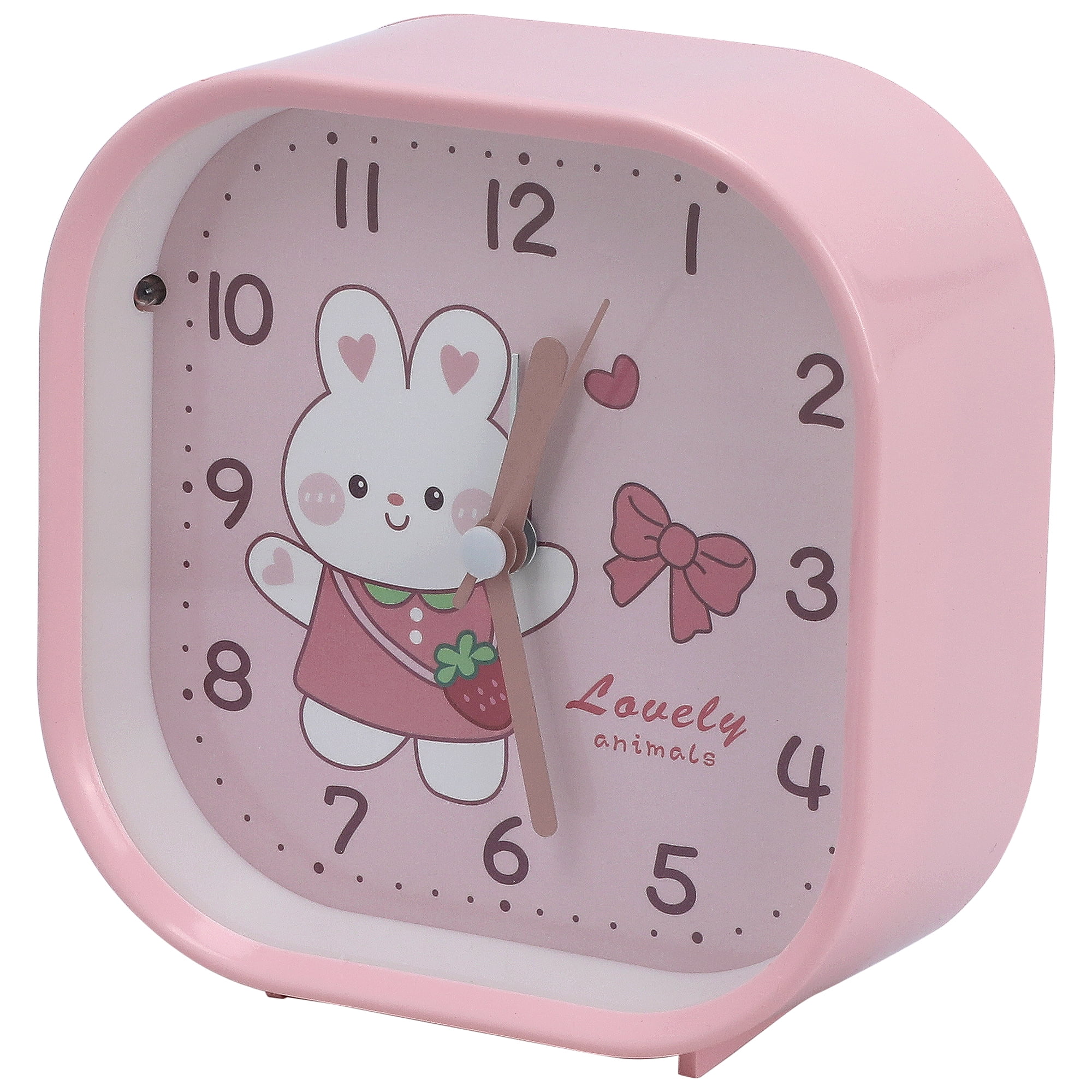 Unique Bargains Square Alarm Clock with Animal Patterns Light pink 4.1 ...