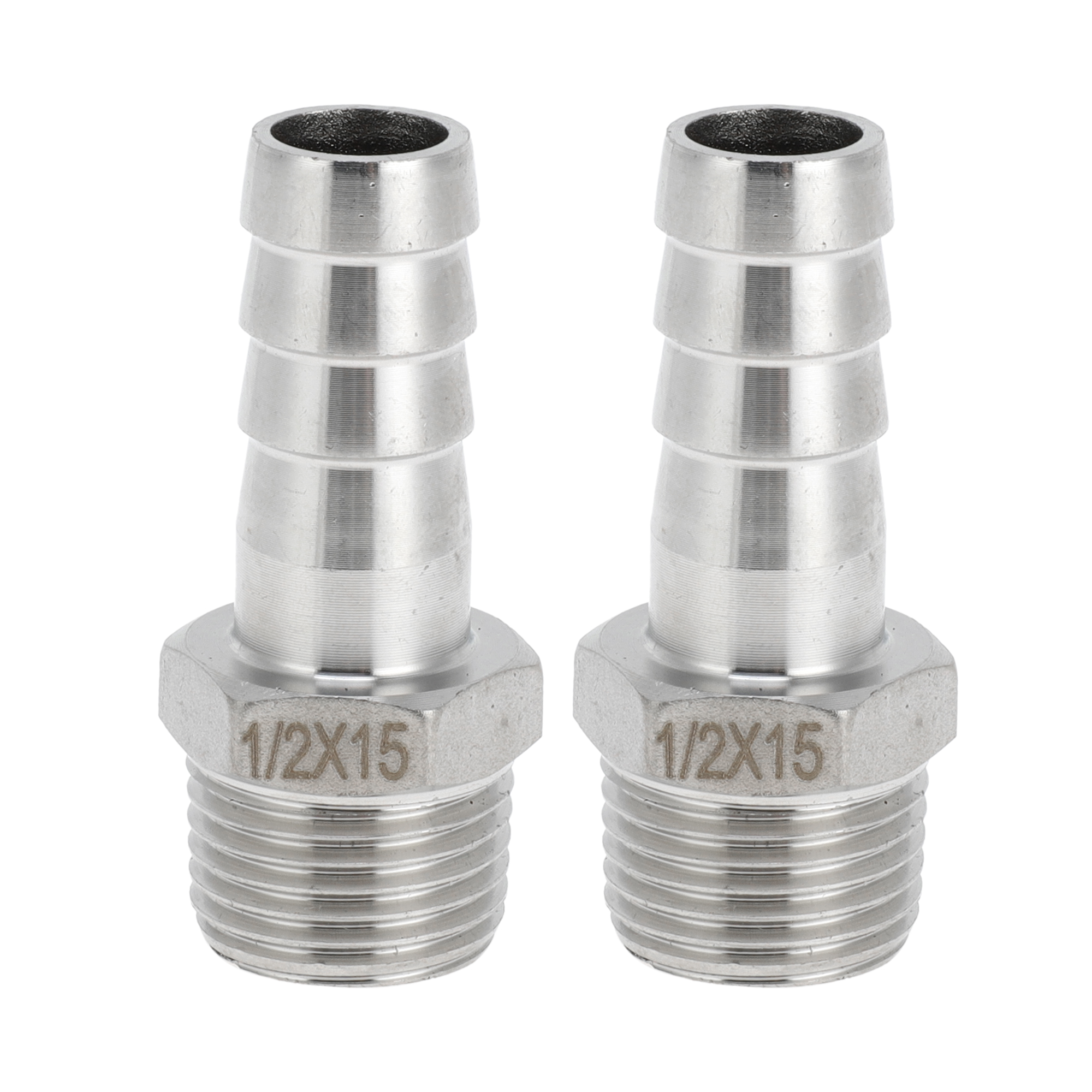 Unique Bargains Stainless Steel Barb Fittings, 19/32" Barb 1/2 BSPT ...