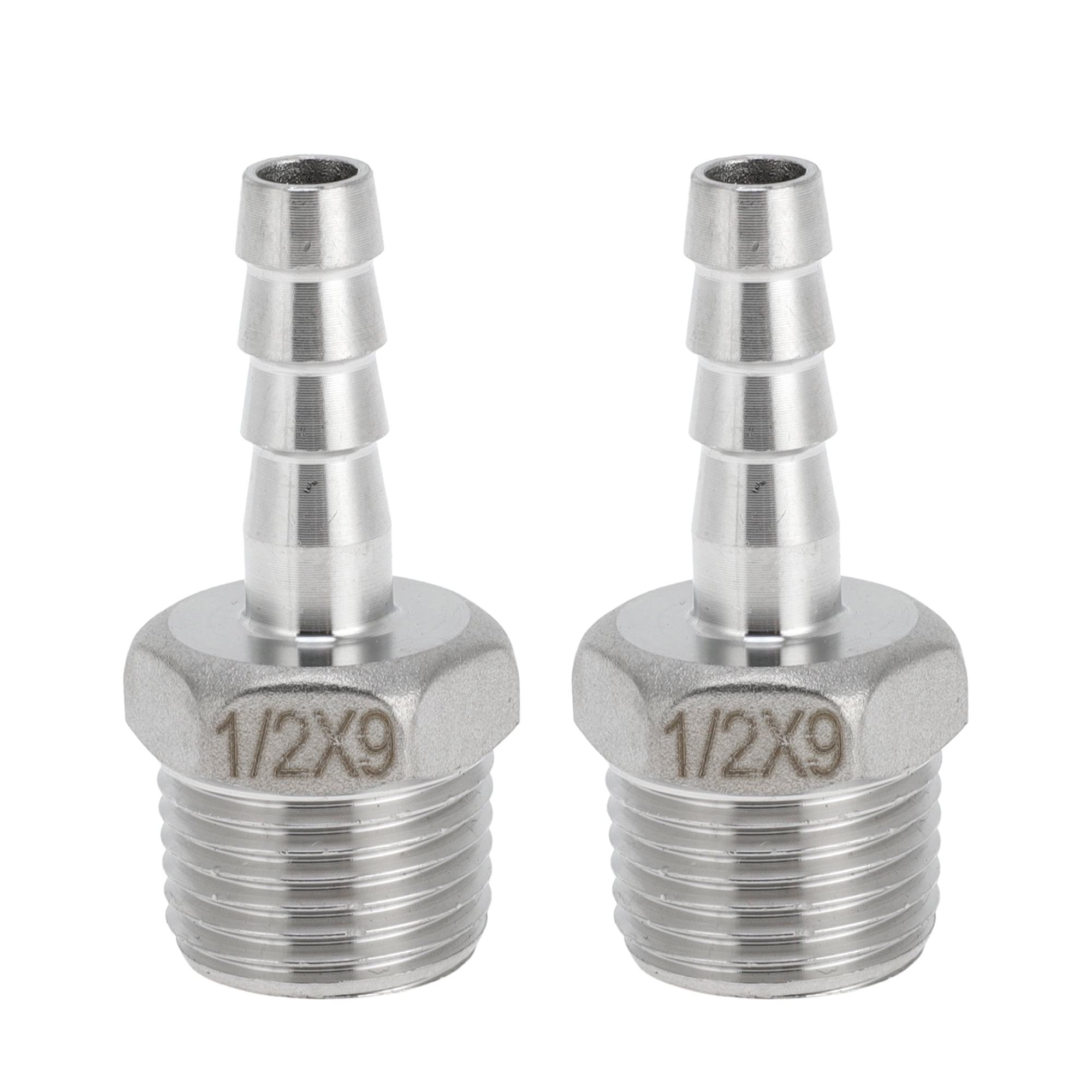 Unique Bargains Stainless Steel Barb Fittings, 23/64" Barb 1/2 BSPT ...