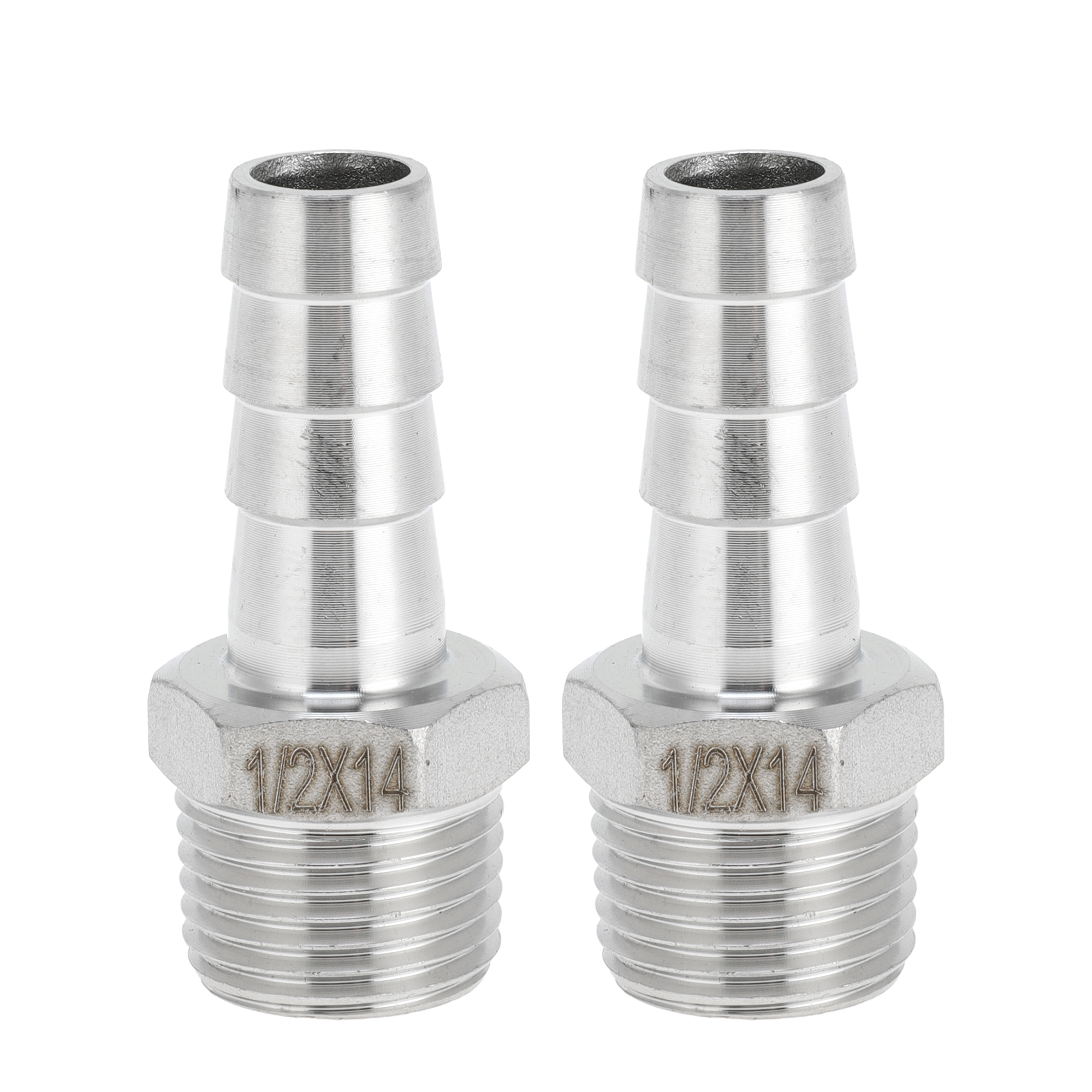 Unique Bargains Stainless Steel Barb Fittings, 35/64" Barb 1/2 BSPT ...