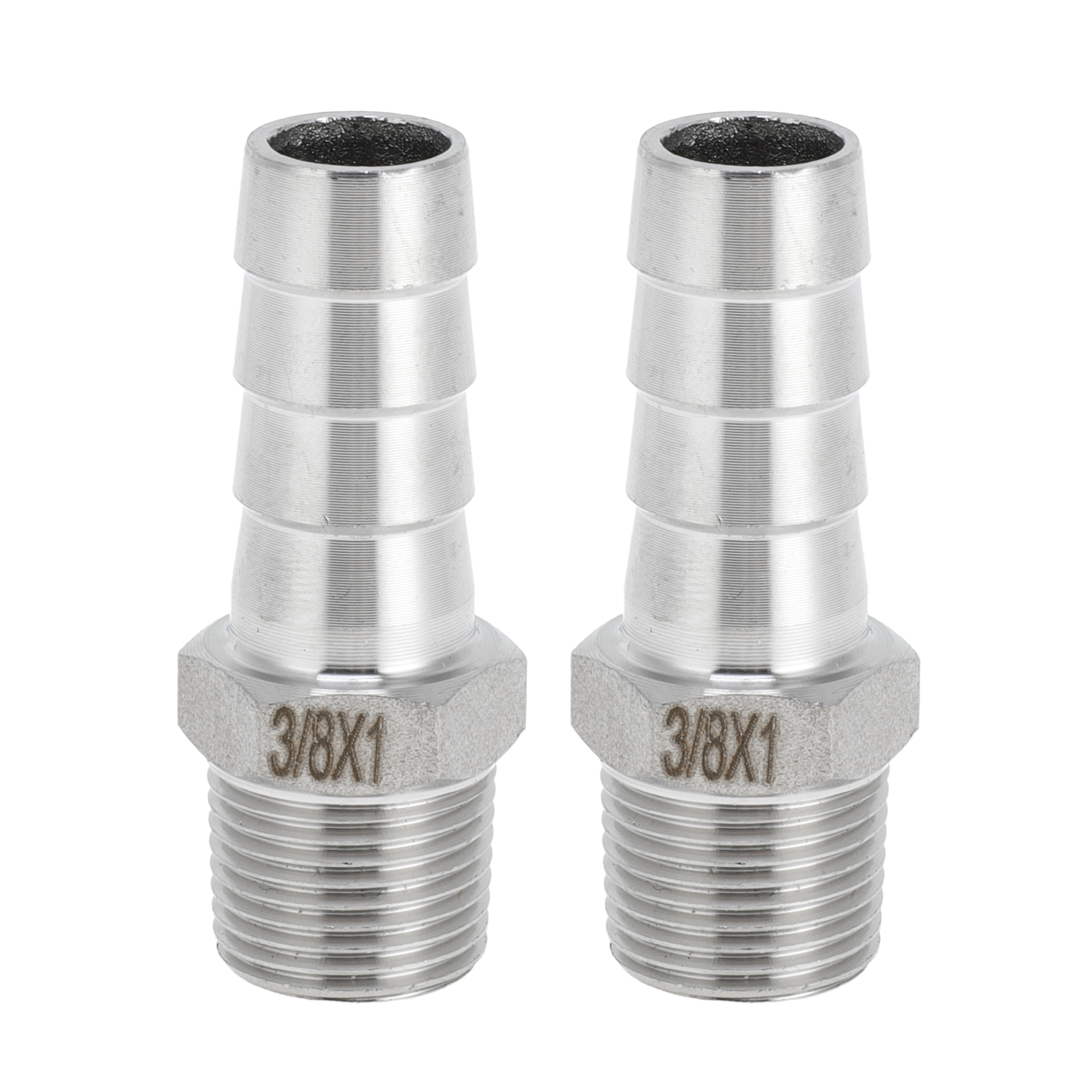 Unique Bargains Stainless Steel Barb Fittings, 35/64" Barb 3/8 BSPT ...