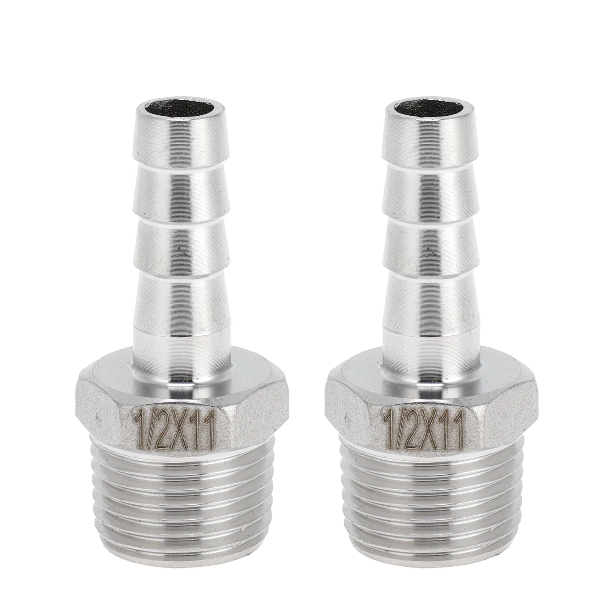 Unique Bargains Stainless Steel Barb Fittings, 7/16" Barb 1/2 BSPT Male ...