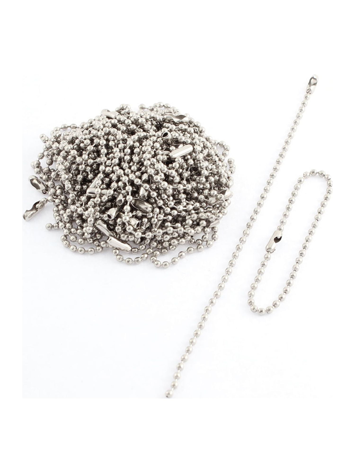 Unique Bargains Stainless Steel Beaded Ball Linked Chain Silver Tone ...
