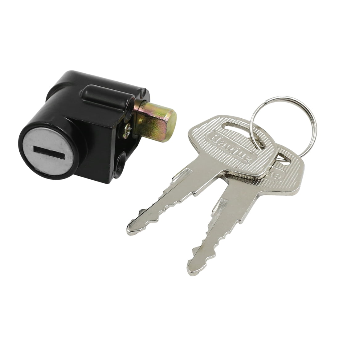Unique Bargains Stainless Steel Black Motorcycle Steering Lock with Two ...